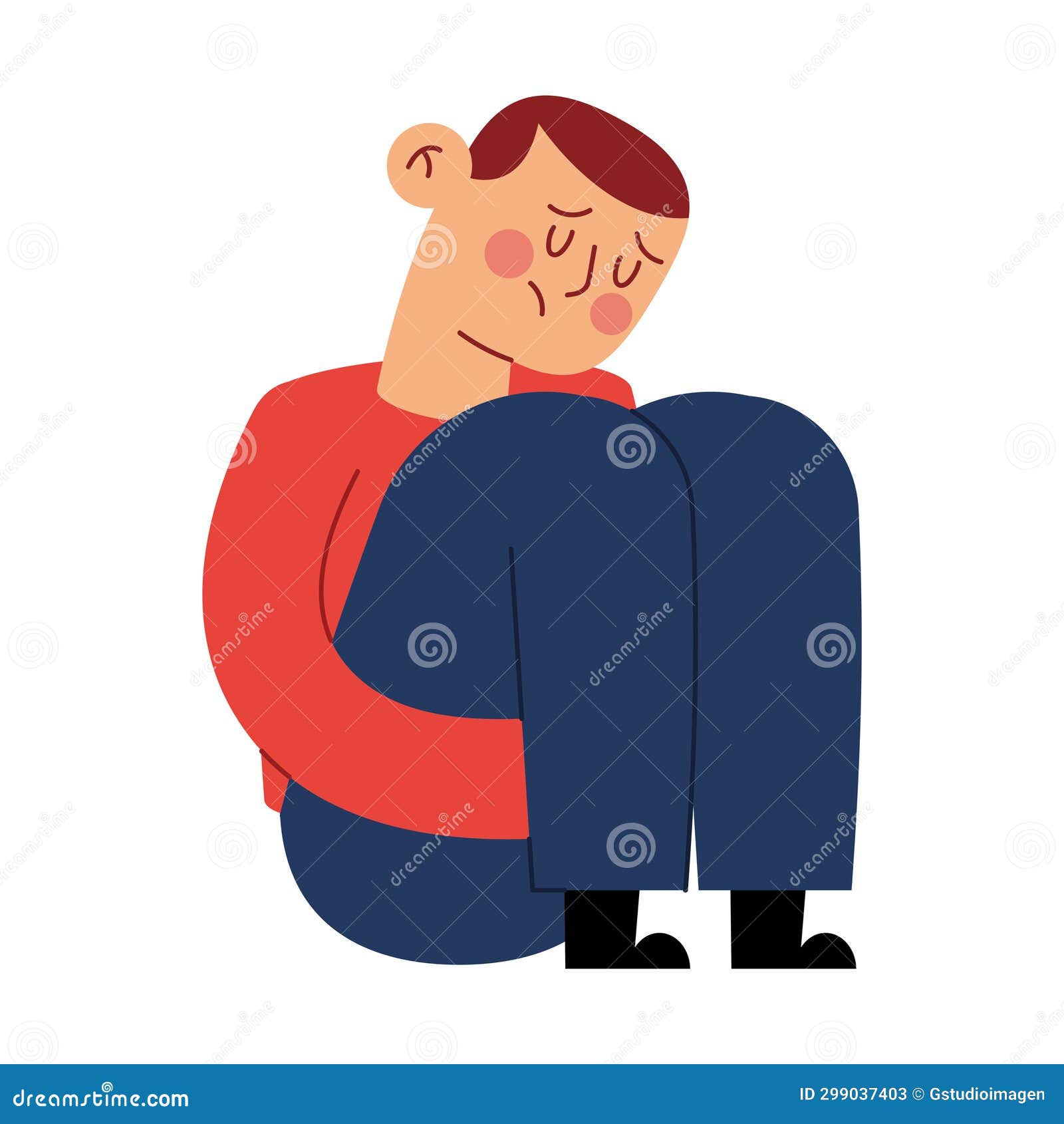 Guy with depression stock vector. Illustration of stress - 299037403