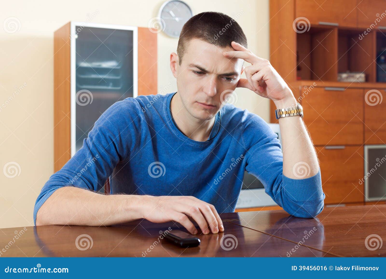 Guy Disappointment after Phone Call Stock Photo - Image of depressed ...