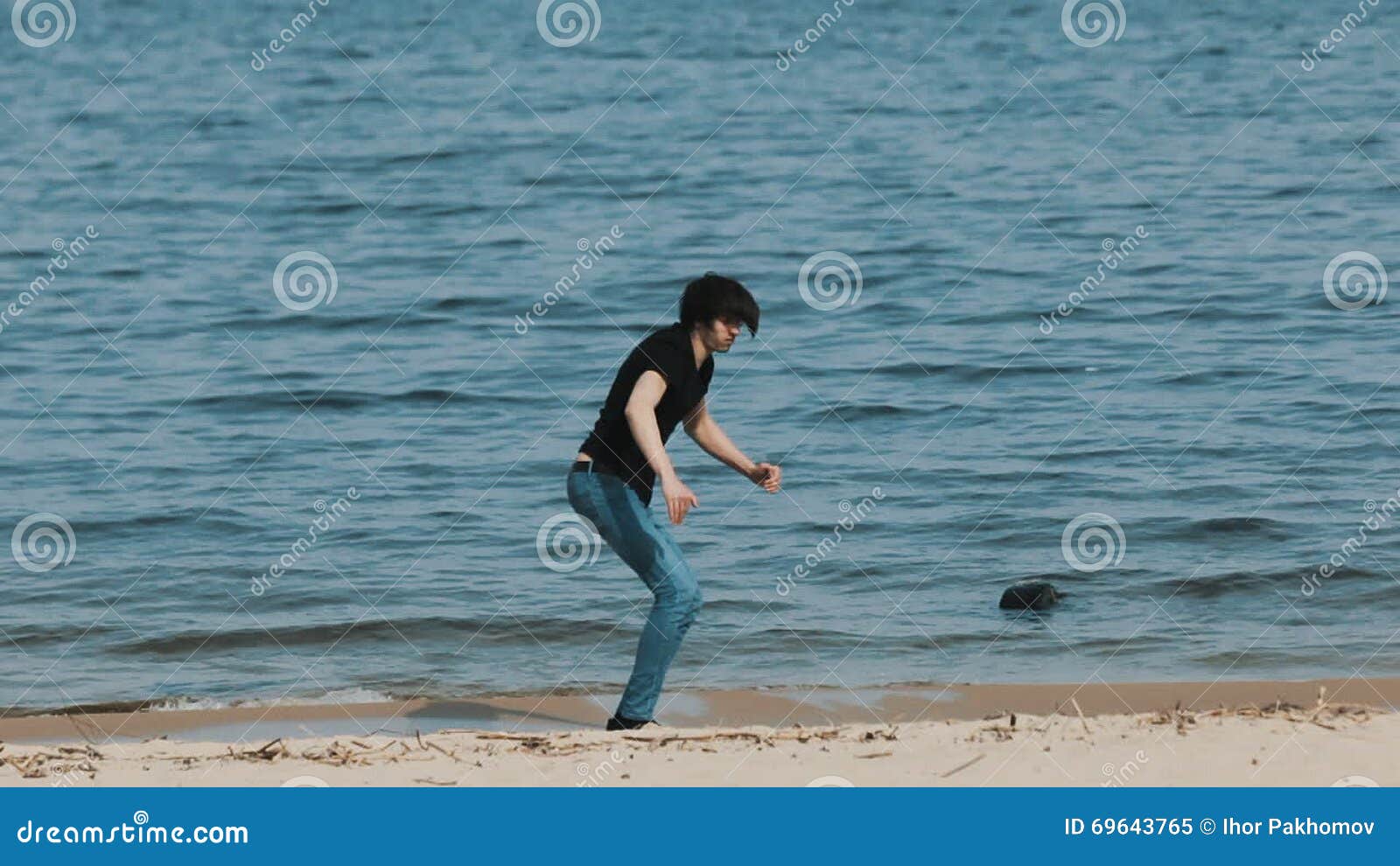 Guy Doing Backflip on the Beach Stock Video - Video of happy, muscles ...