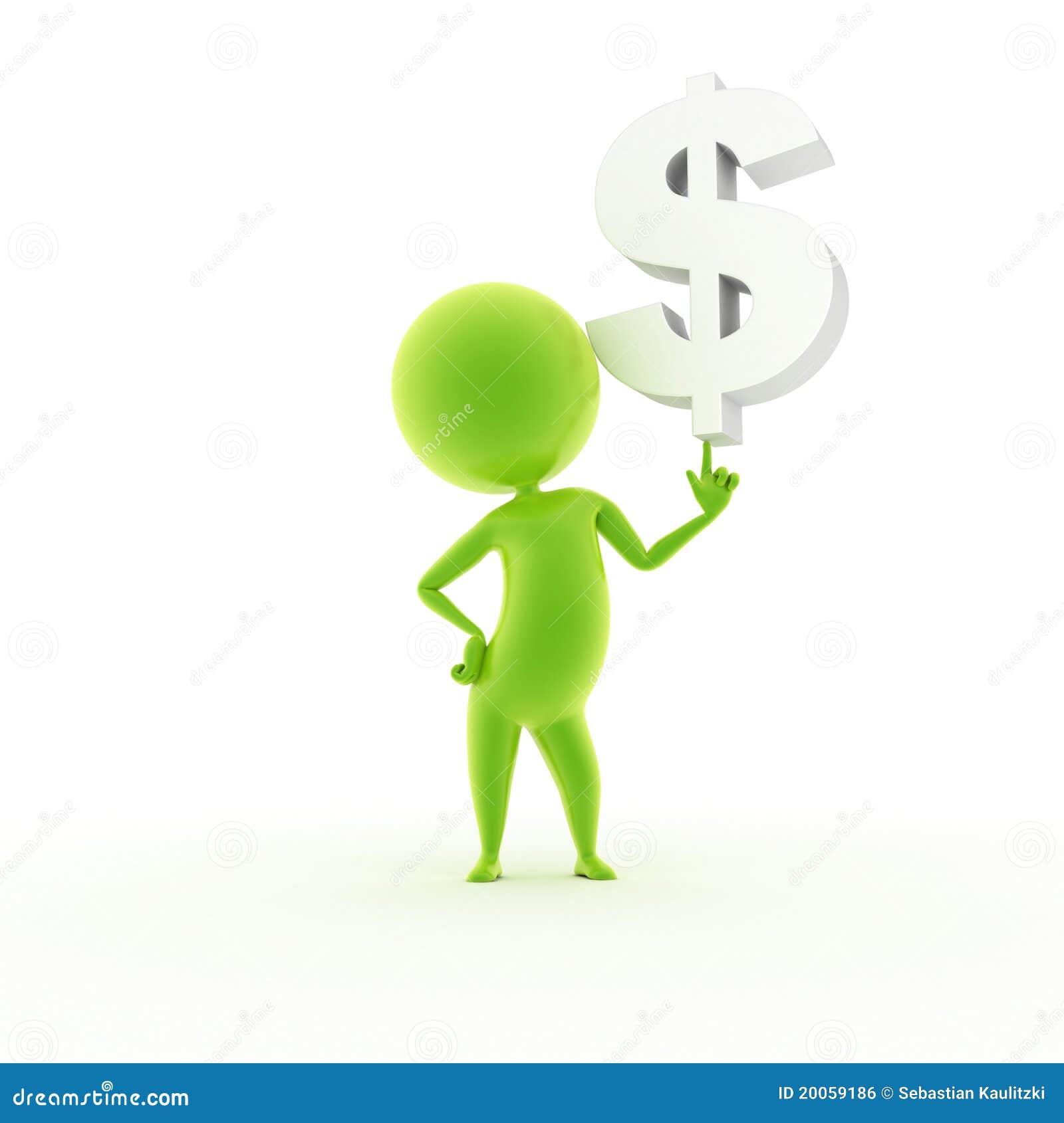 Guy and a dollar sign stock illustration. Illustration of small - 20059186