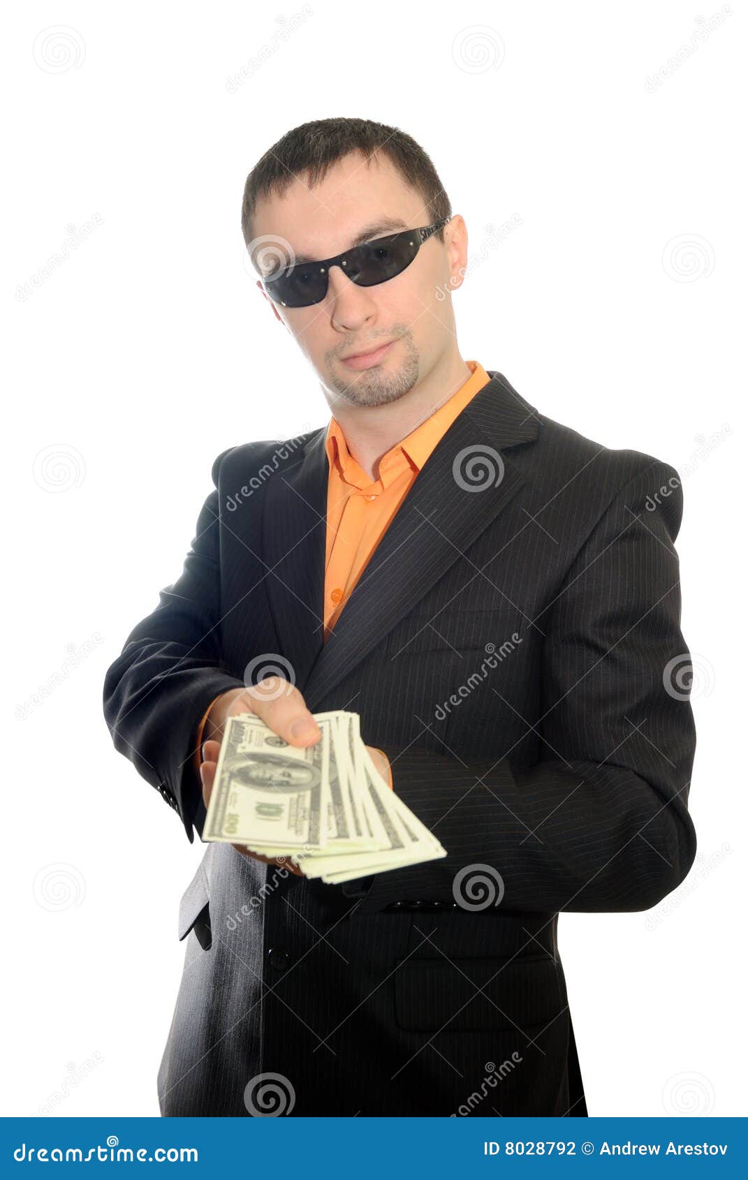 The Guy with Dollars in a Suit Stock Photo - Image of business, economy ...