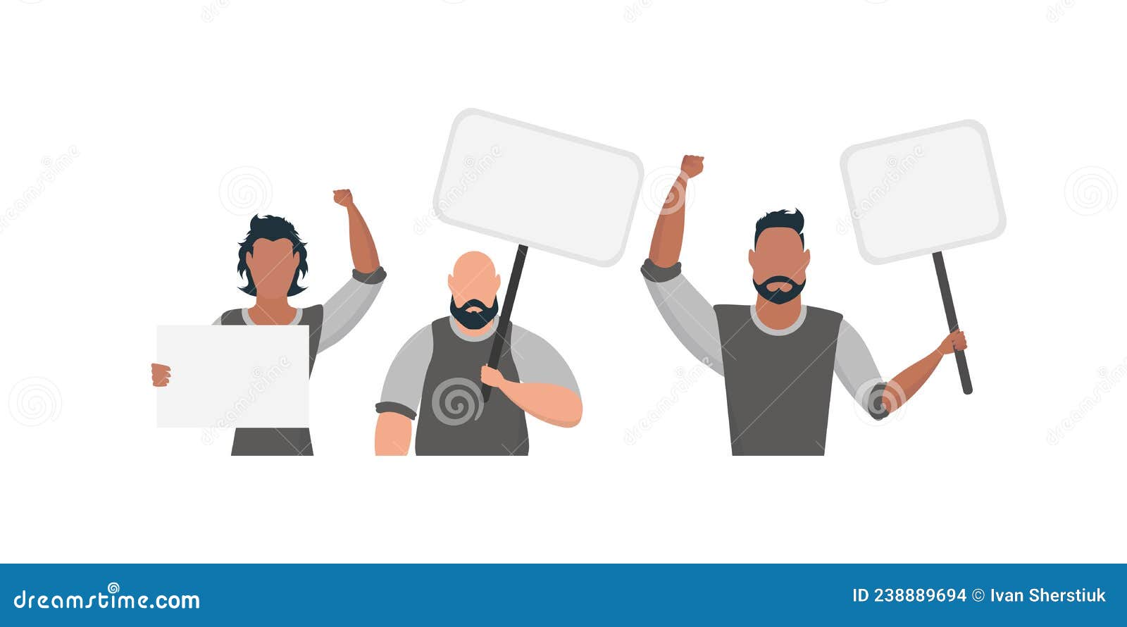 A Guy with an Empty Banner in His Hands. with Space for Your Text ...