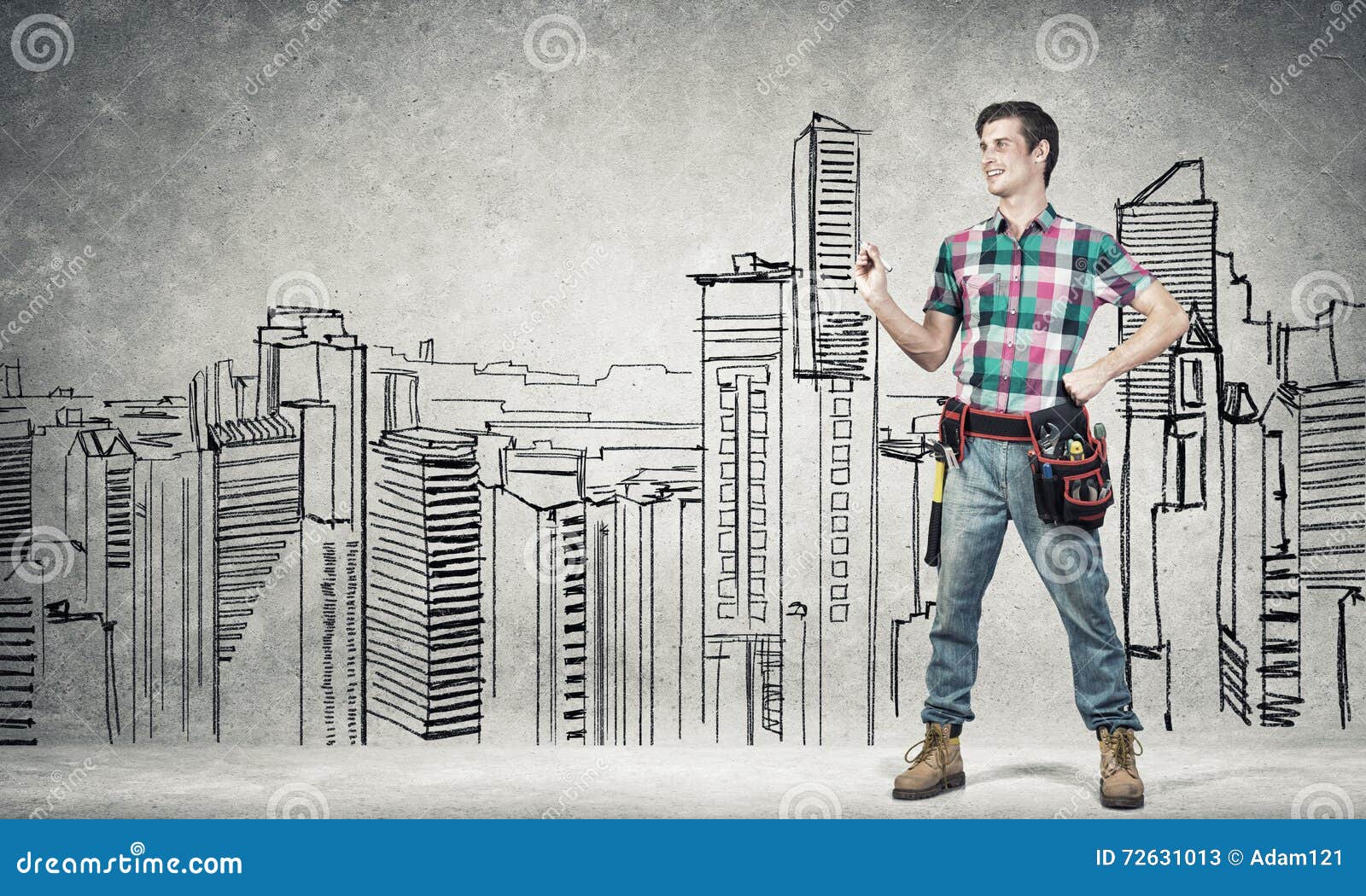 Guy Engineer Sketching His Ideas Stock Image - Image of project ...