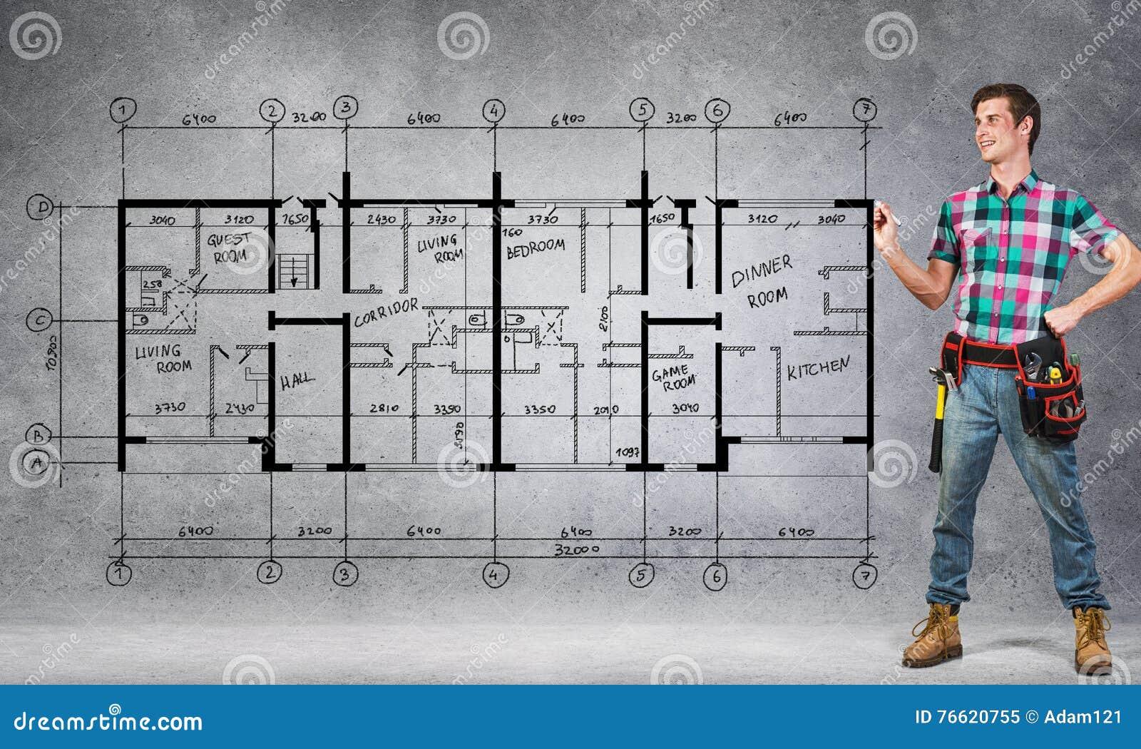 Guy Engineer Sketching His Ideas Stock Image - Image of foreman ...