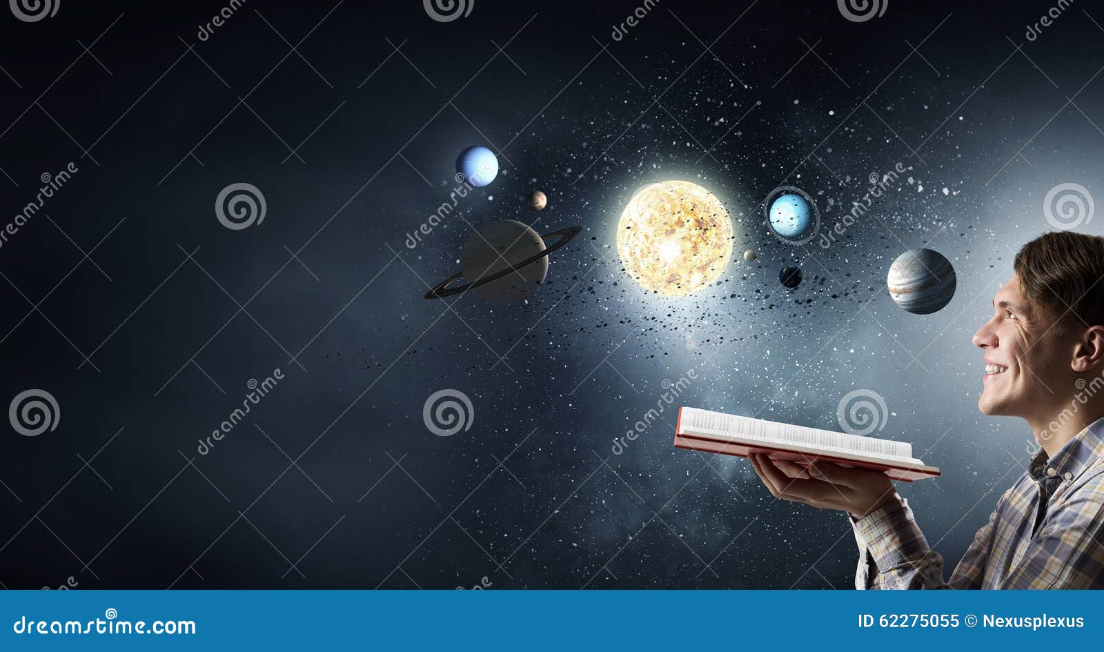 Guy exploring space stock image. Image of cosmos, exploration - 62275055