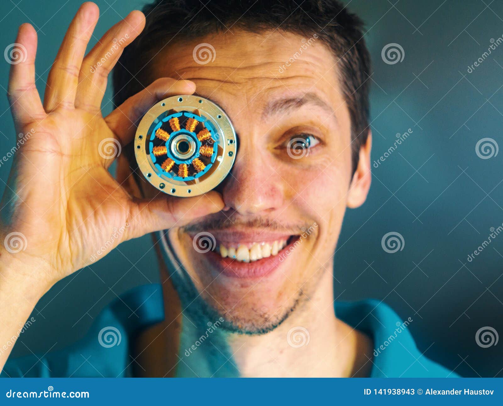 The Guy with the Eyes of a Robot. Human Robot Stock Image - Image of ...