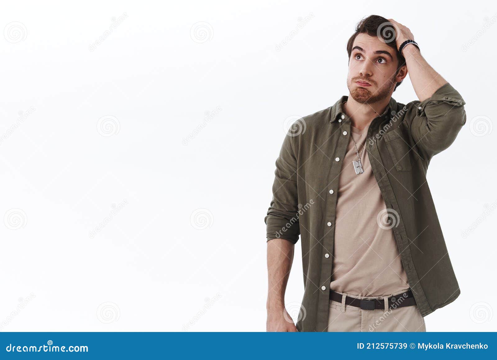 Guy Facing Tough Decision, Exhale As Trying Think How Solve Problem ...