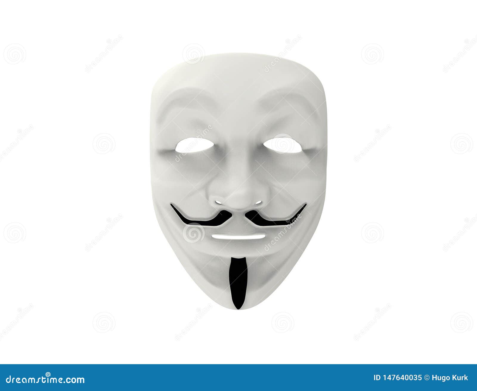 Anonymous Mask Isolated On Green. Mysterious Person Masque Cartoon ...