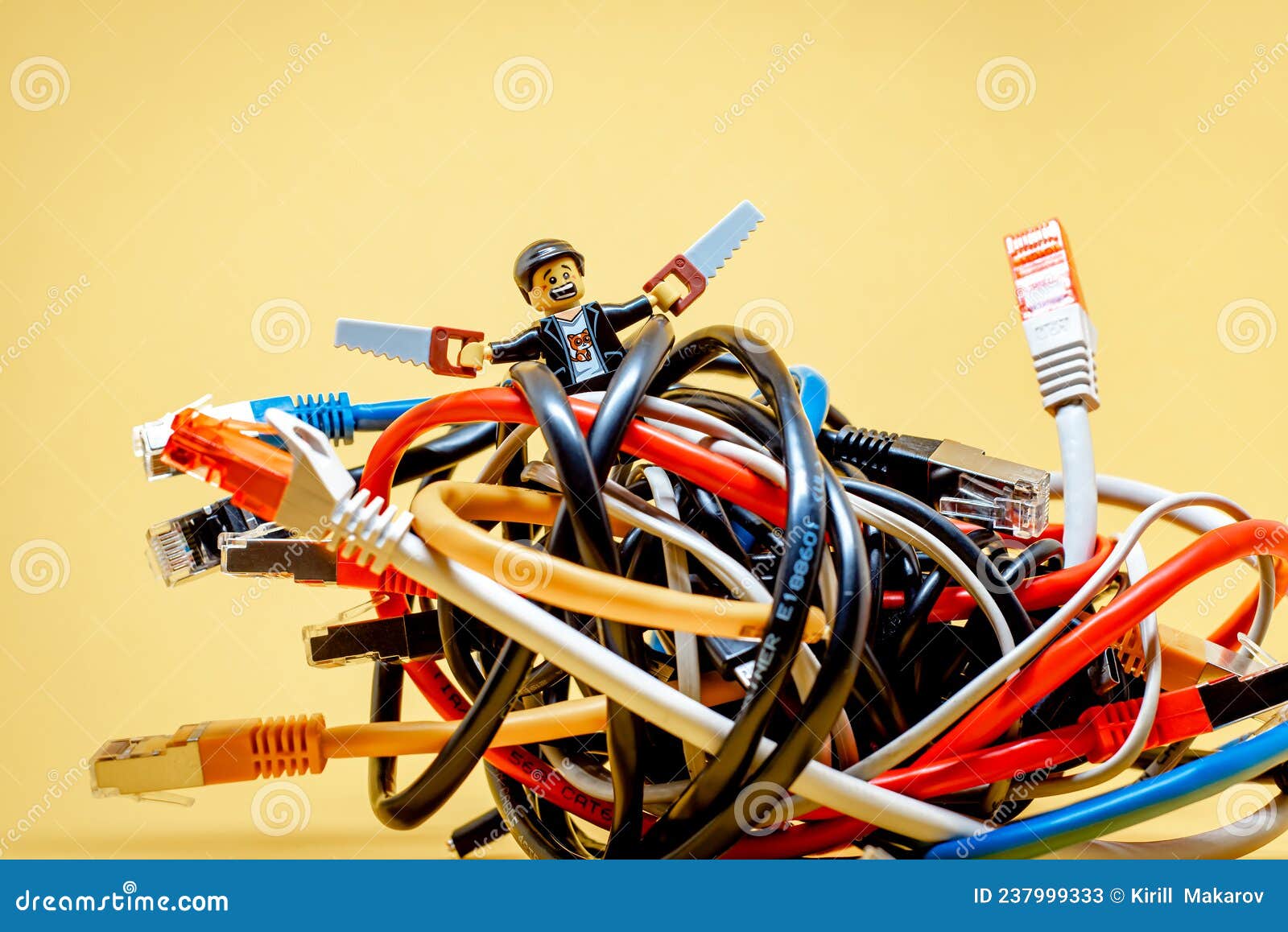 Tangled Messy Electrical Wires On Pole Posing A Safety Hazard Editorial ...