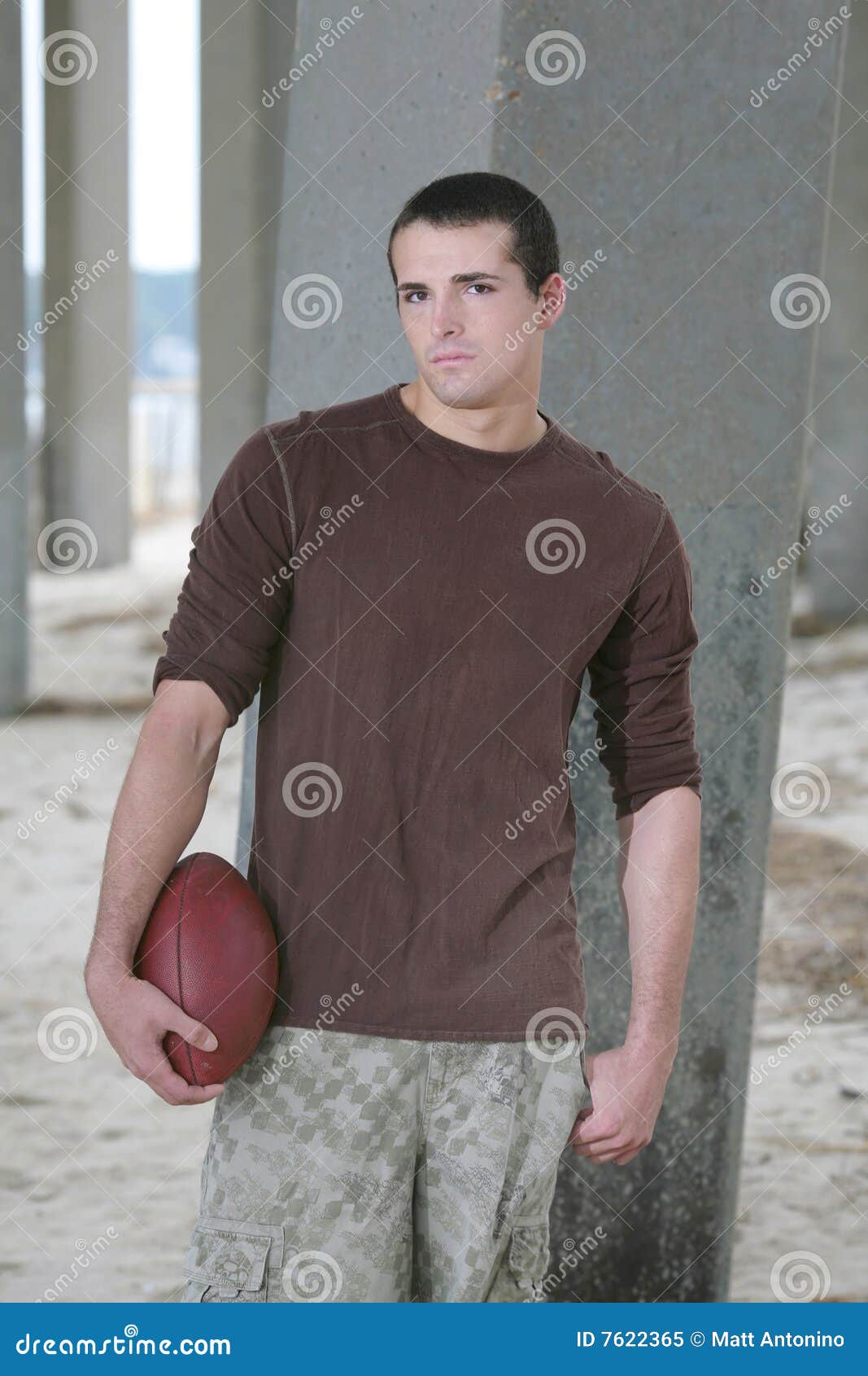 Guy with football stock image. Image of people, caucasian - 7622365