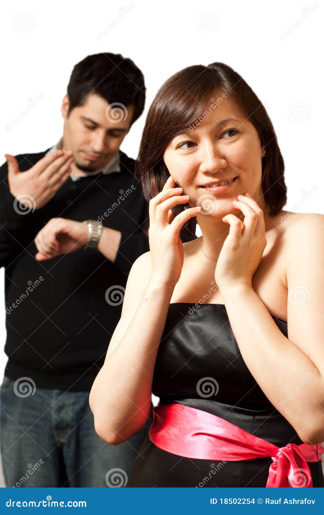 The Guy is Getting Impatient Stock Photo - Image of grinning, couple ...