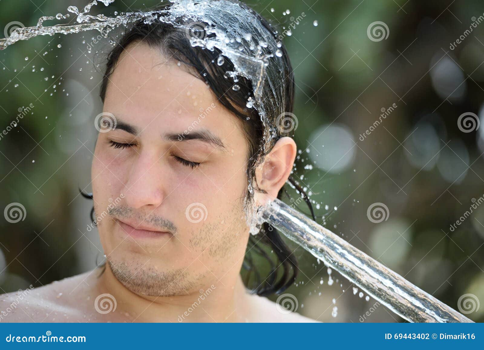 Guy getting splashed stock photo. Image of handsome, lifestyle - 69443402
