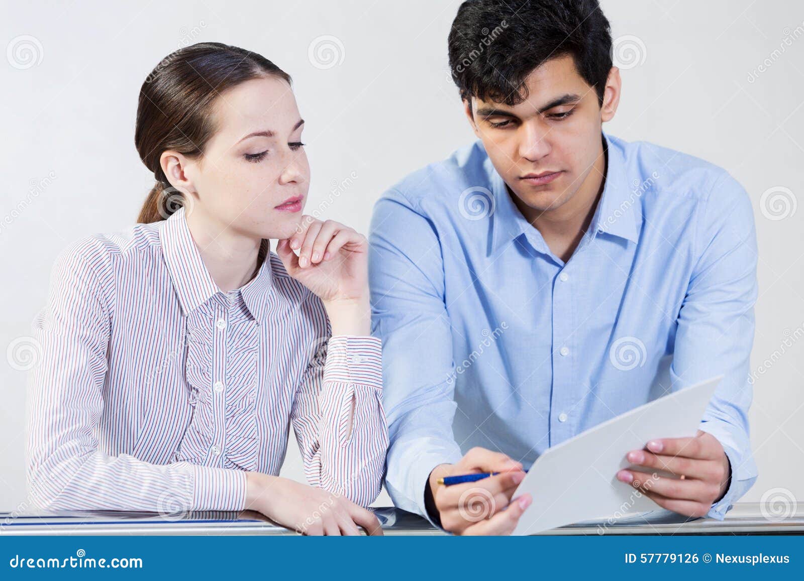 Guy and Girl Having Dialogue Stock Photo - Image of education ...