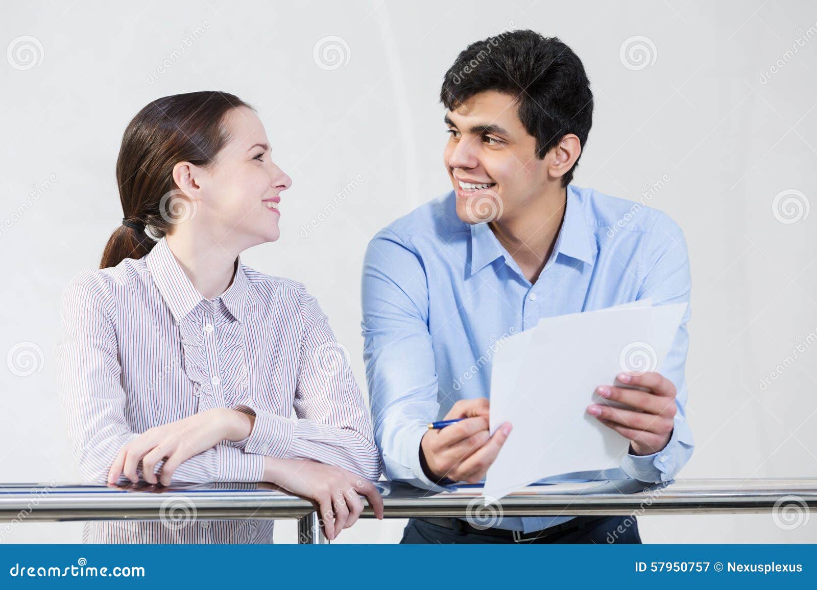 Guy and Girl Having Dialogue Stock Image - Image of talking ...