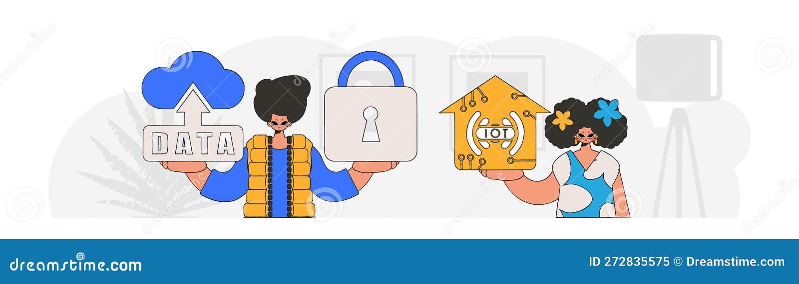 Guy and Girl, a Team Spearheading IoT Tech, in a Modern Vector Look ...