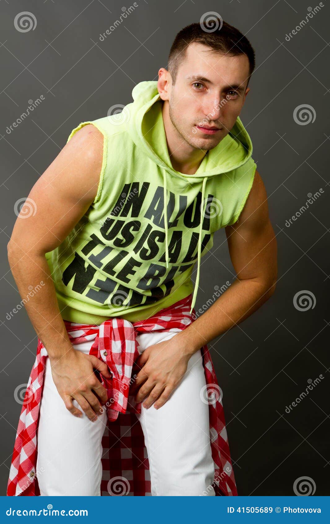 Guy in a green jacket stock image. Image of male, model - 41505689