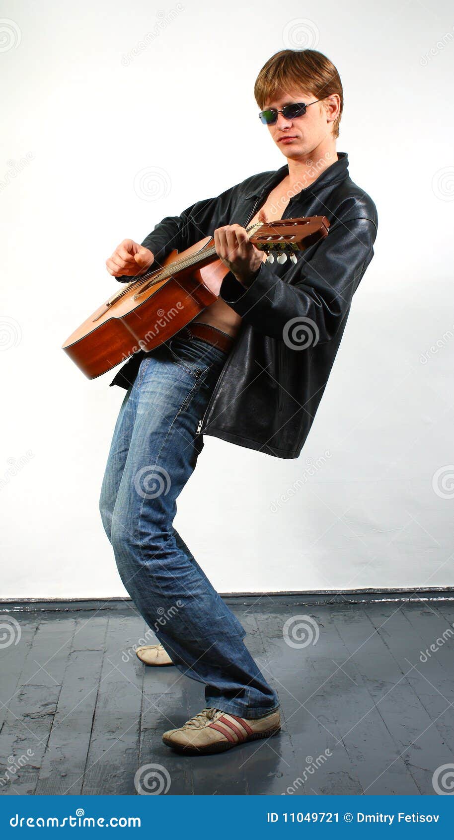 Guy with a guitar stock image. Image of guitars, hair - 11049721