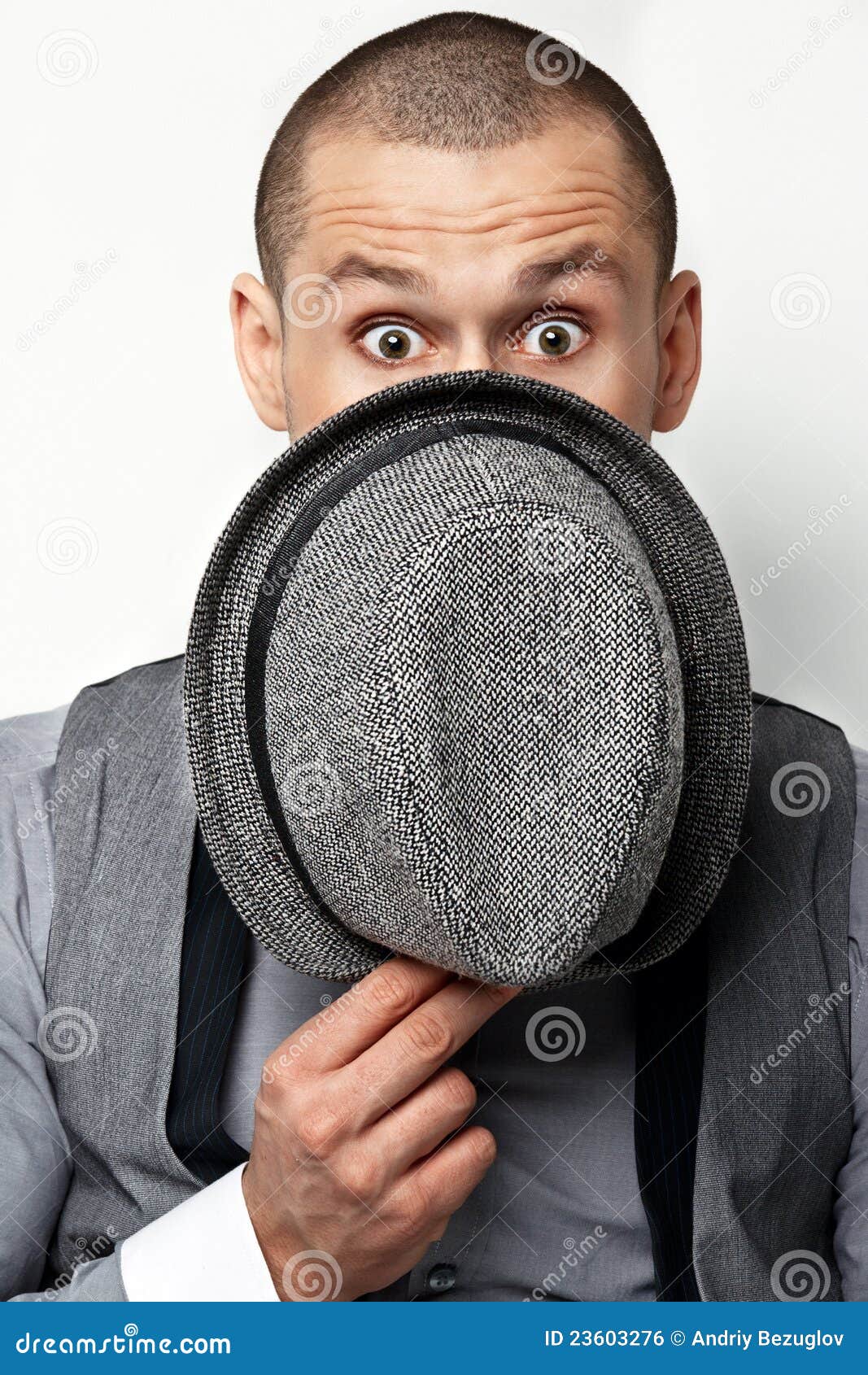 Guy with hat stock photo. Image of face, cover, checkered - 23603276