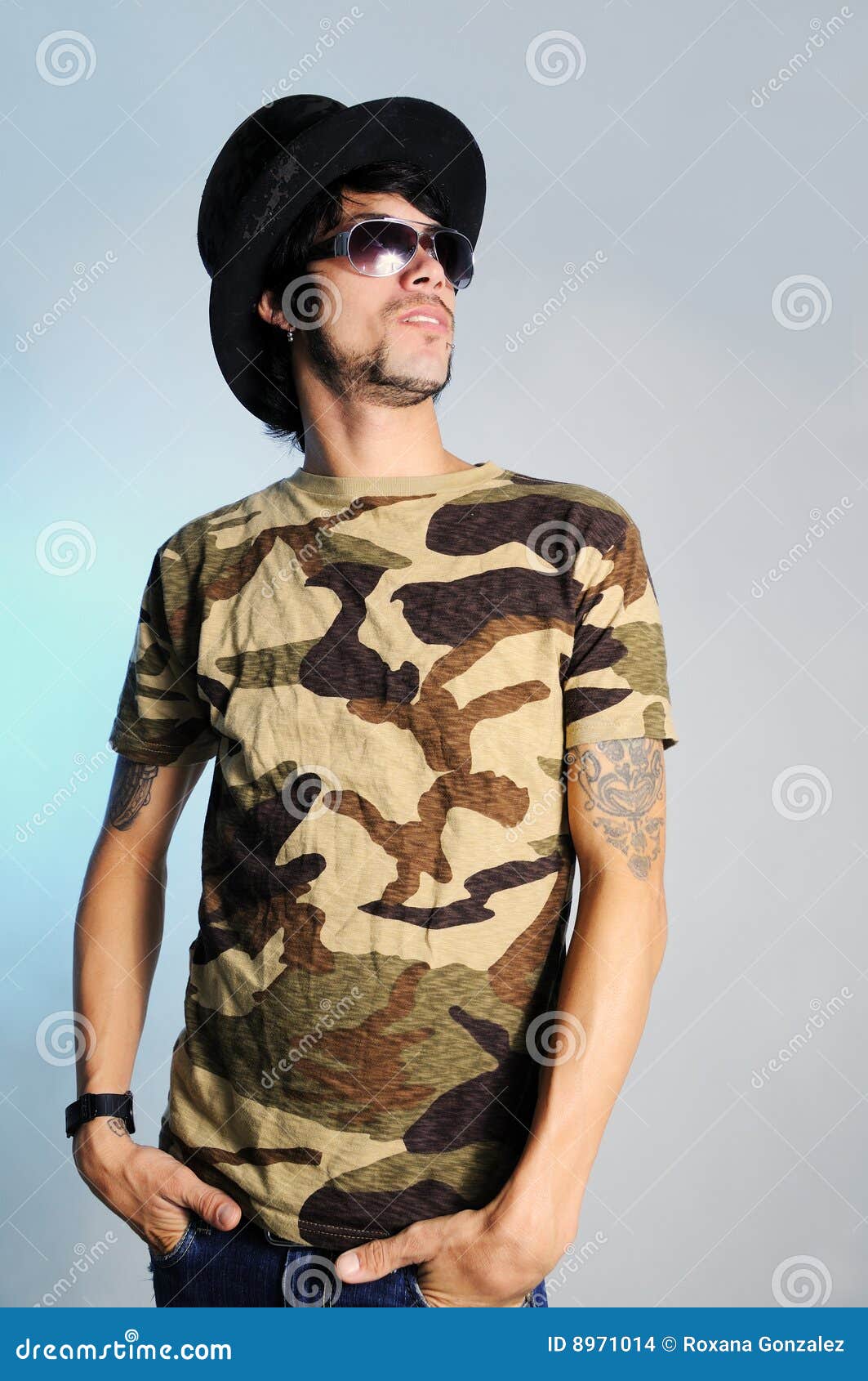Guy with hat stock photo. Image of looking, handsome, gesture - 8971014