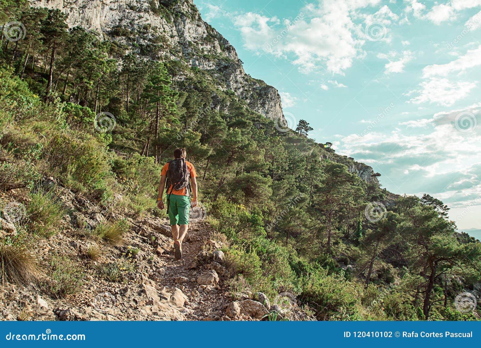 Guy Trekking in the Mountains Stock Photo - Image of nature, travel ...