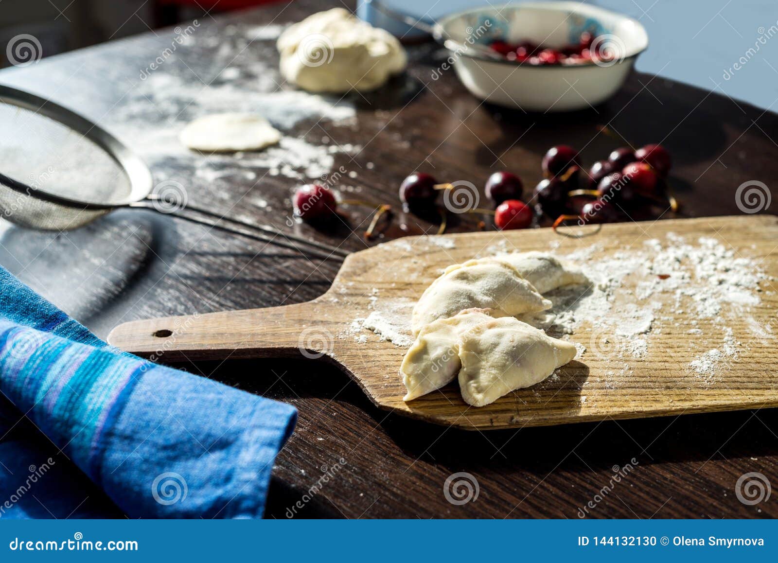 Guy in His Kitchen Preparing Dumplings Stock Photo - Image of homemade ...