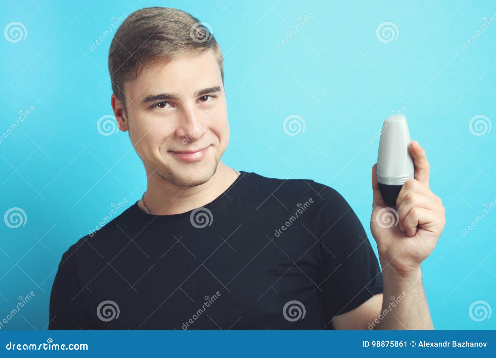 Men`s cosmetics. stock image. Image of adult, smile, blue - 98875861