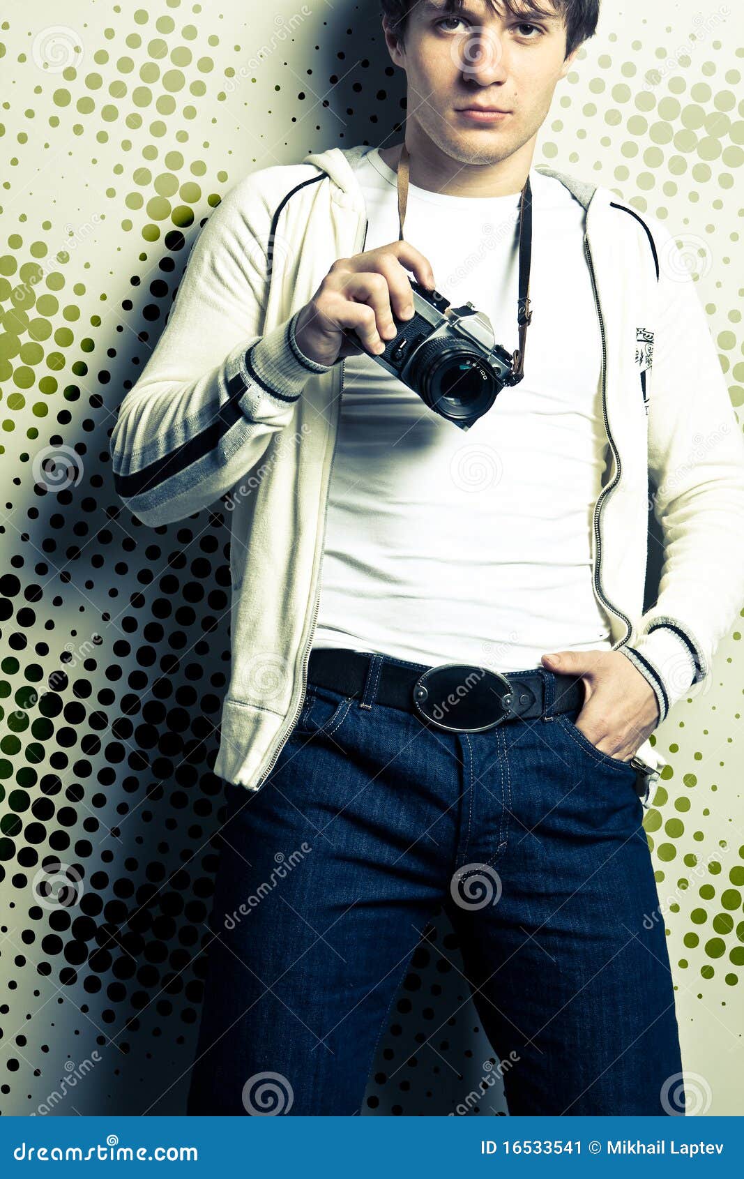 Guy Holding The Film Camera Stock Image - Image of photography, male ...