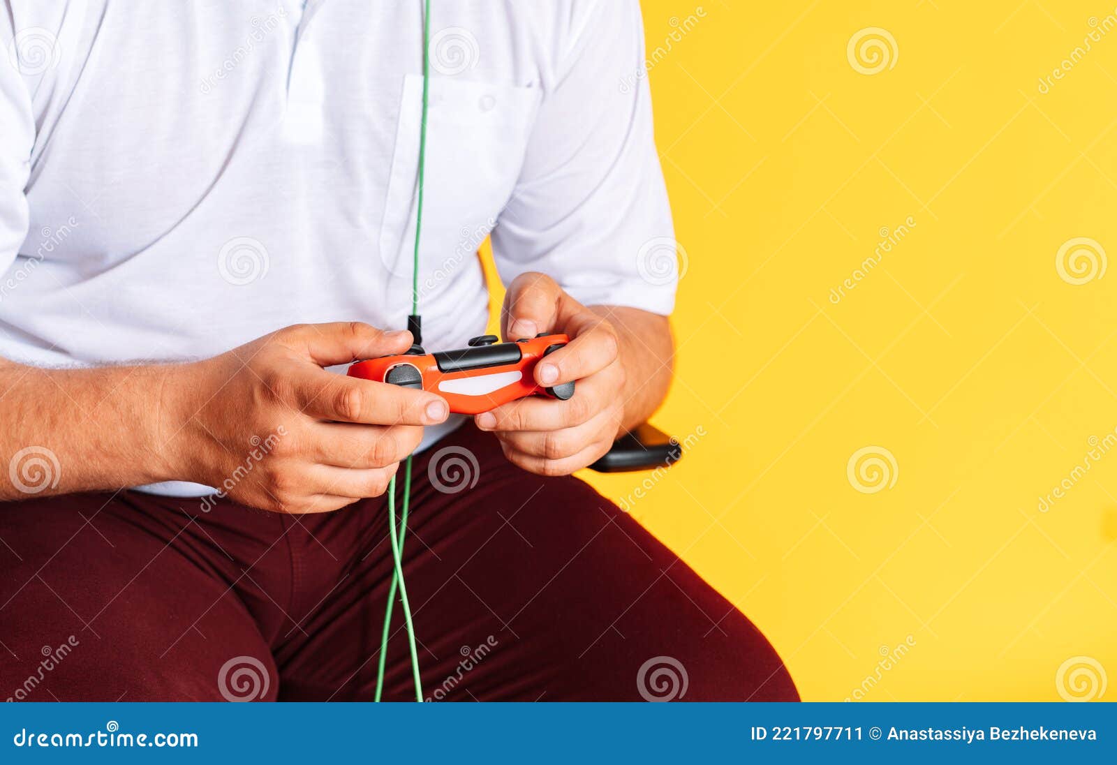 Guy Holding Game Controller Playing Video Games Stock Image - Image of ...