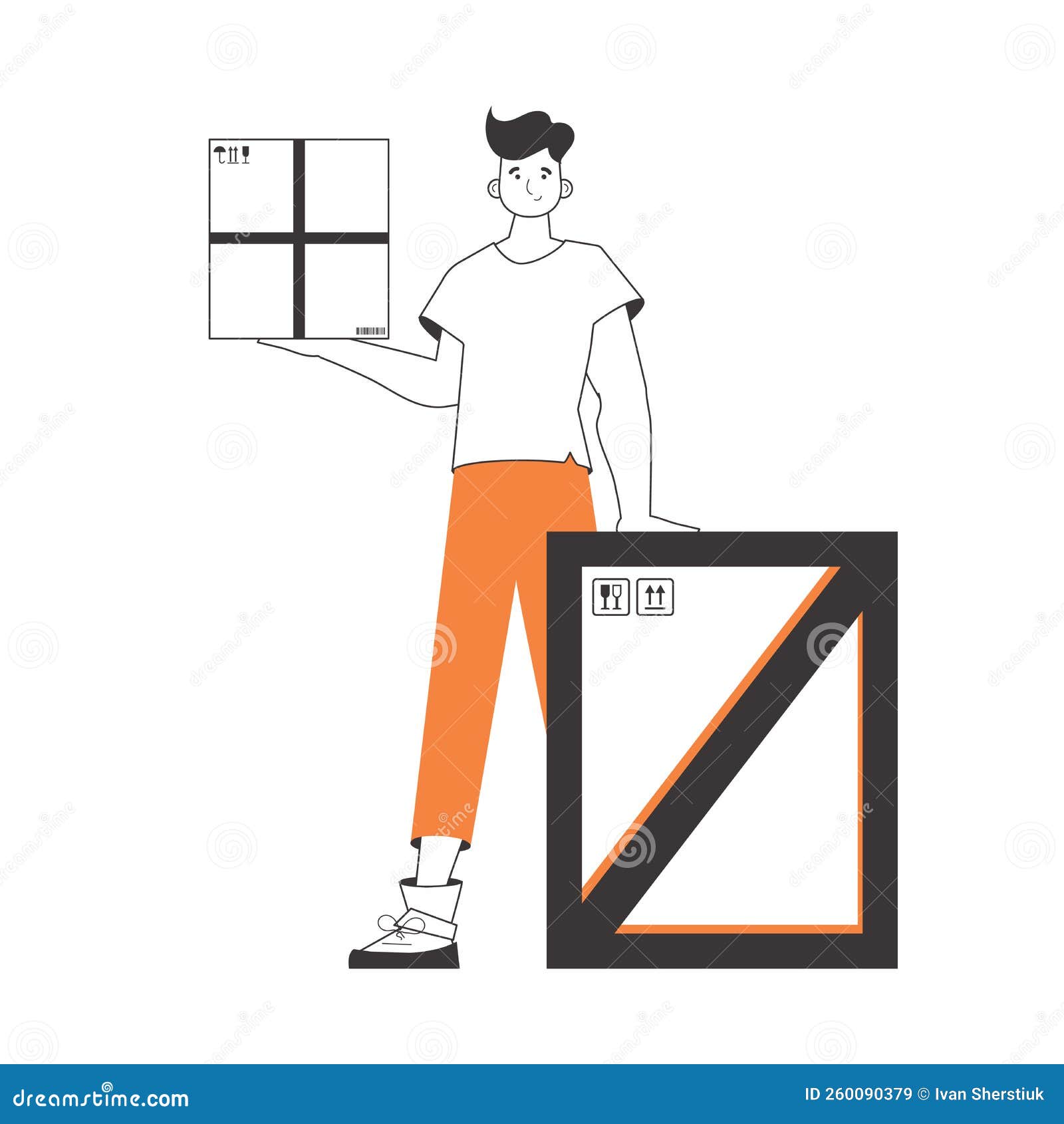 The Guy is Holding a Package. the Concept of the Delivery of Goods and ...