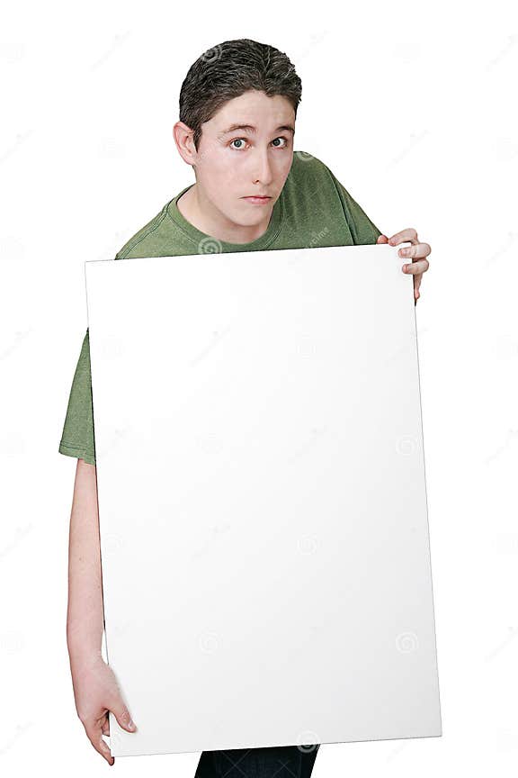 Guy holding sign stock image. Image of looking, object - 4624991