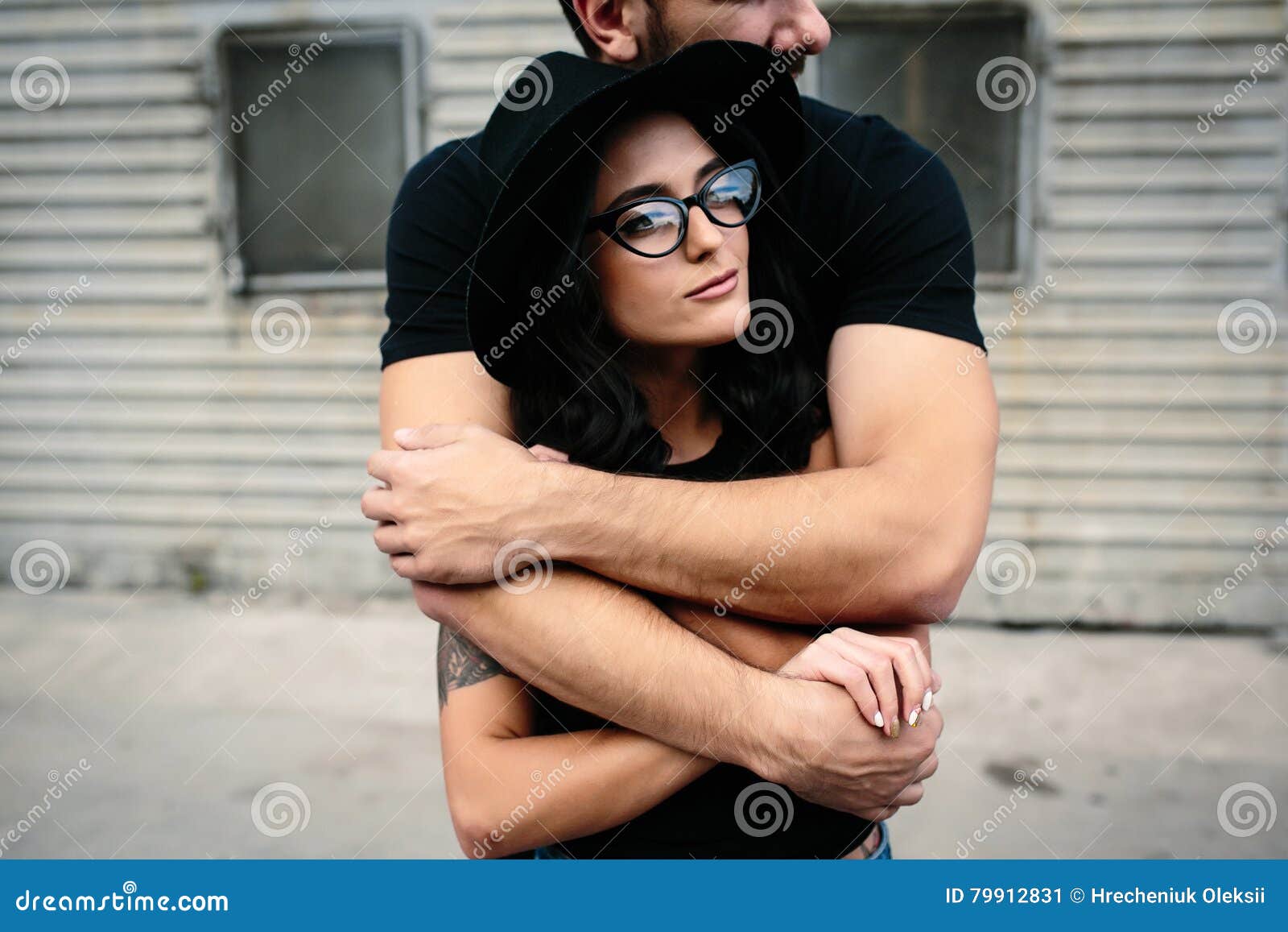 Guy Hugging His Girlfriend From Behind Stock Image Image Of Length