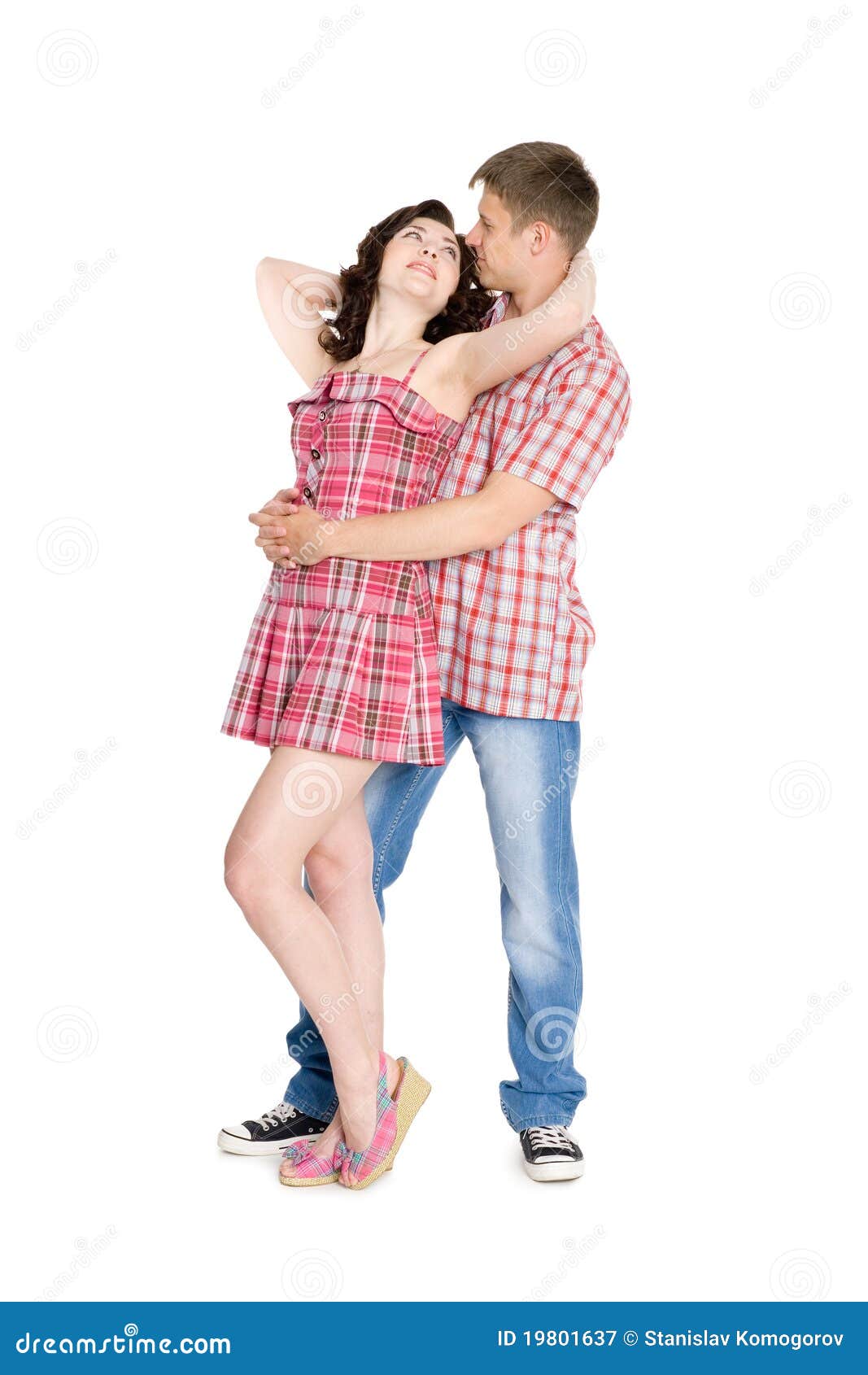 Guy Hugs The Girl Behind. Royalty Free Stock Photography - Image: 19801637