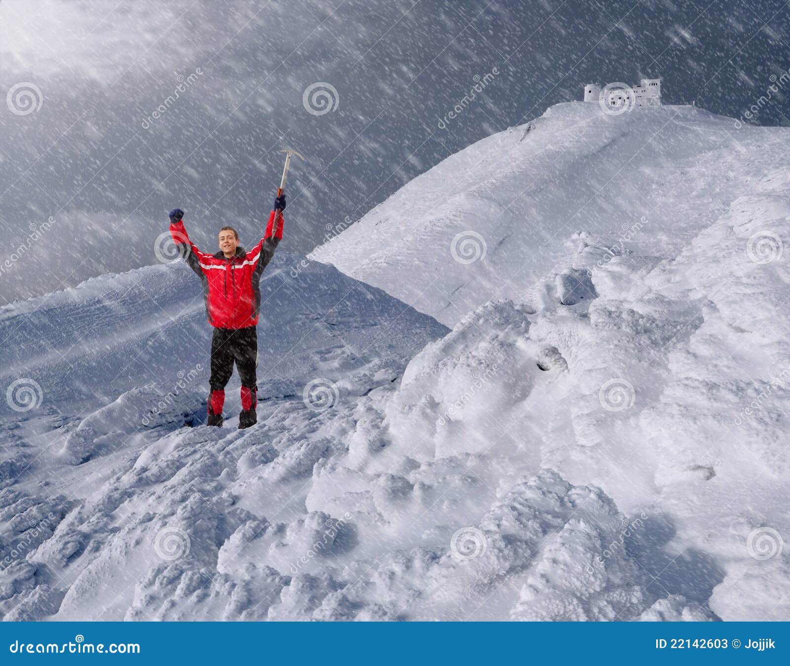 Guy with an Ice Pick in the Mountains Stock Image - Image of outdoor ...