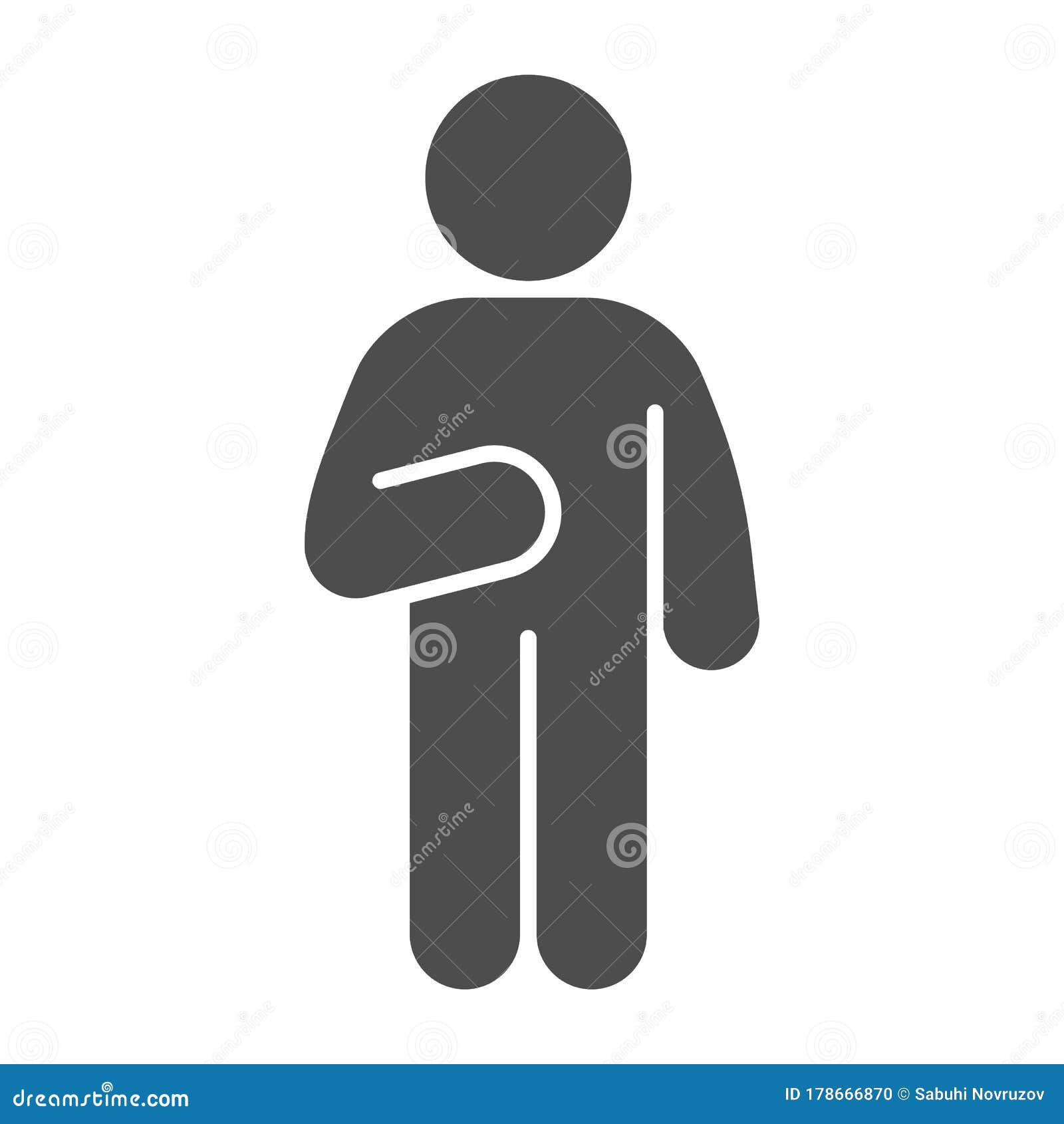 Guy Idler Solid Icon. Man in Front Pose with Raised Hand on the Left ...