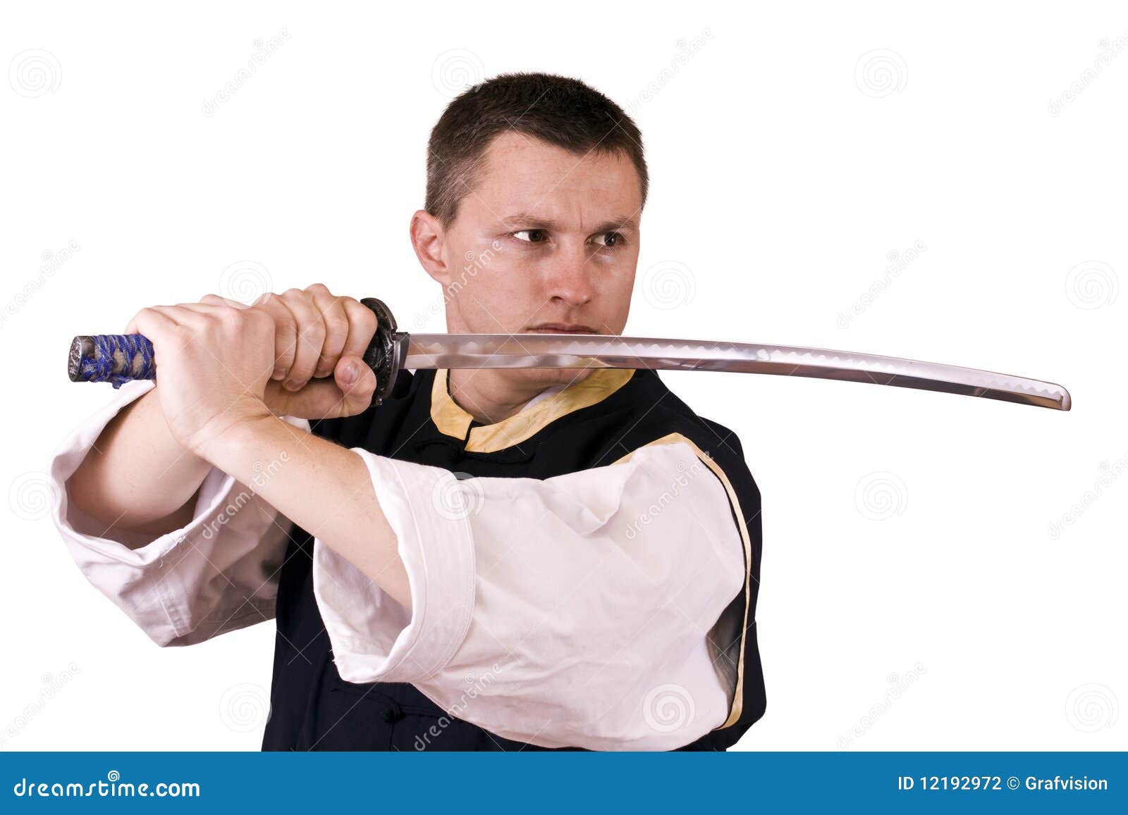 Guy with japanese sword stock photo. Image of masculine - 12192972