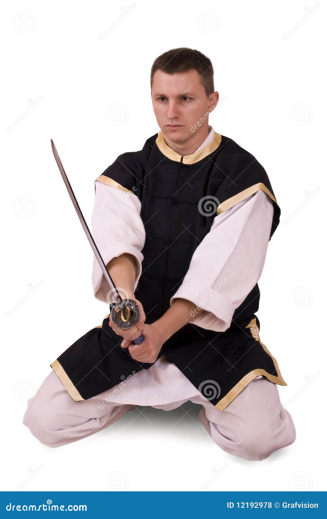Guy with japanese sword stock photo. Image of aggressive - 12192978