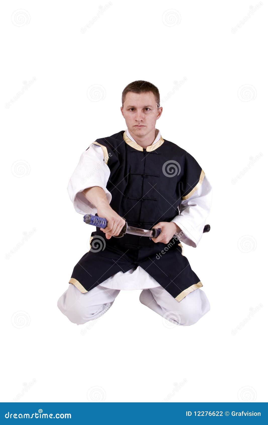 Guy with japanese sword stock photo. Image of brawny - 12276622