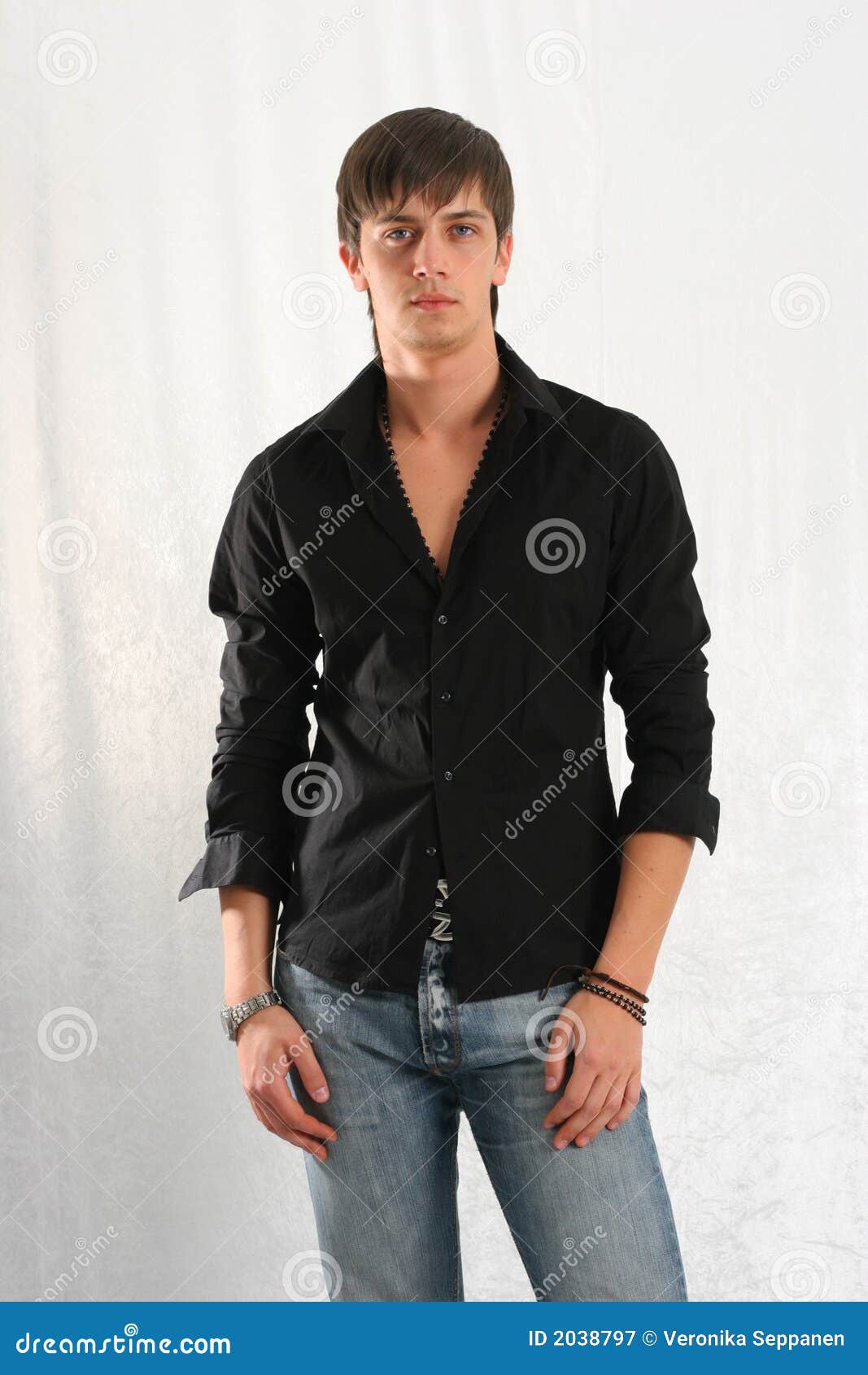 Guy in jeans stock image. Image of pectoral, model, fashion - 2038797