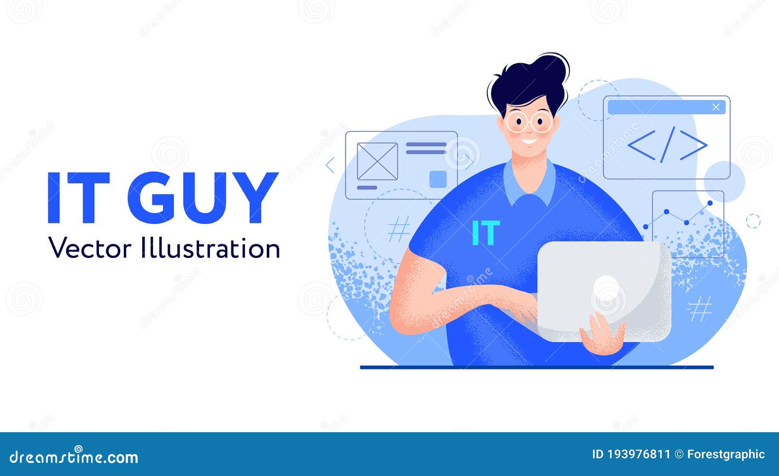 It Guy with Laptop, a Developer or Designer or Solution Architect or ...