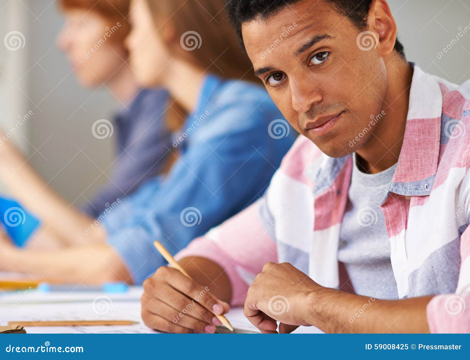 Guy at lesson stock image. Image of foreground, confident - 59008425