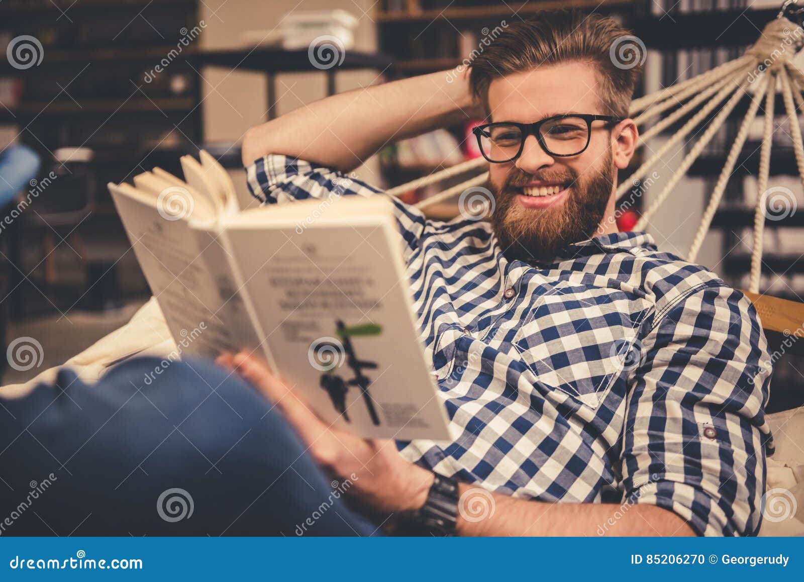 Guy in the library stock photo. Image of library, caucasian - 85206270