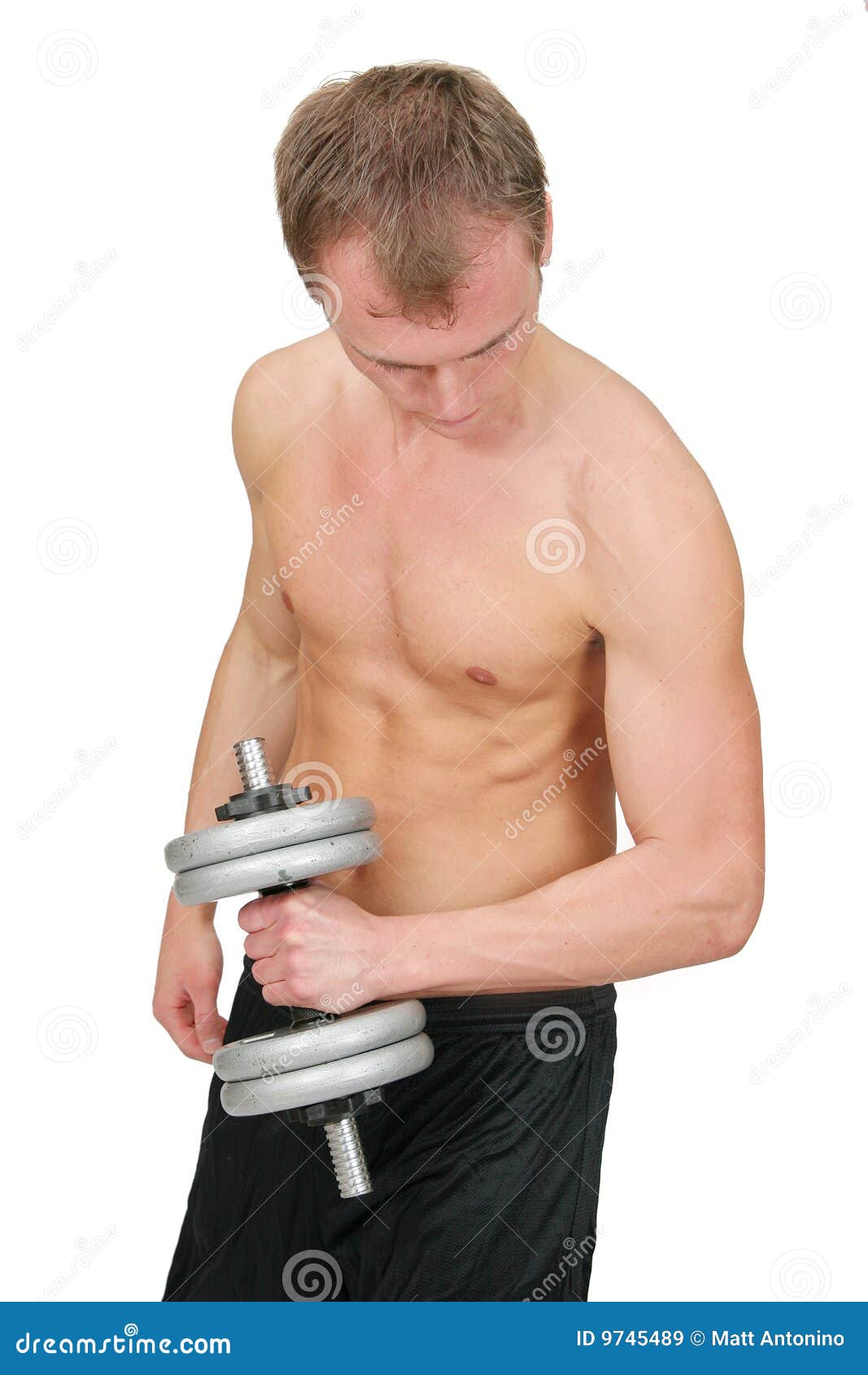 Guy lifting weights stock image. Image of healthy, arms - 9745489