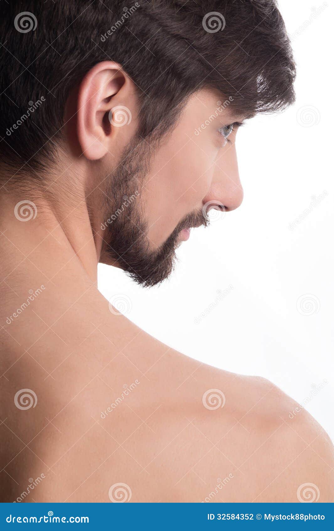 Guy looking away stock photo. Image of profile, back - 32584352