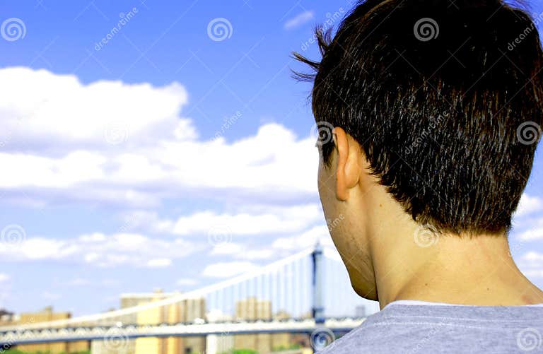 Guy Looking Out stock image. Image of distance, skies - 9500677