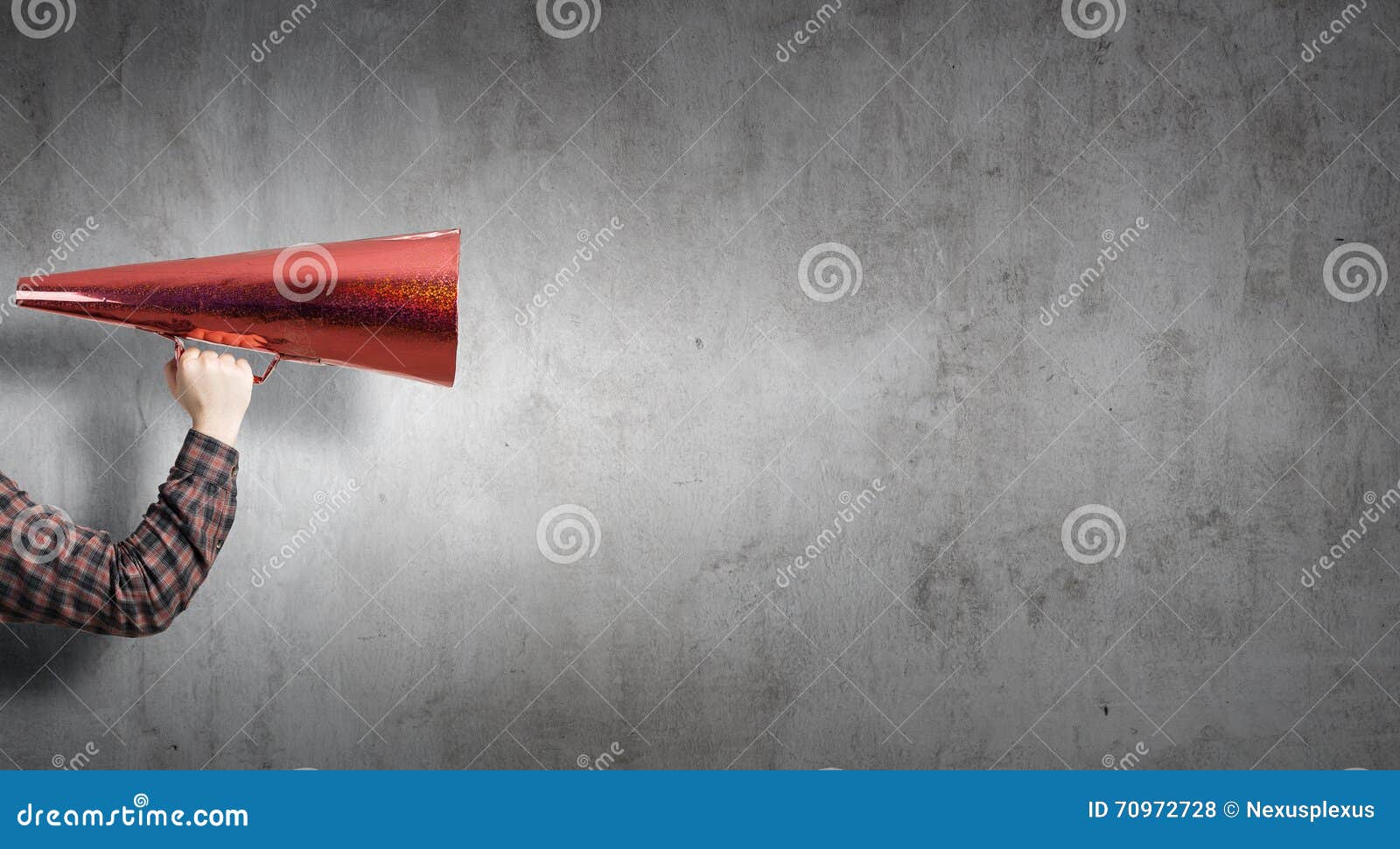 Guy Make Announcement in Trumpet Stock Photo - Image of management ...