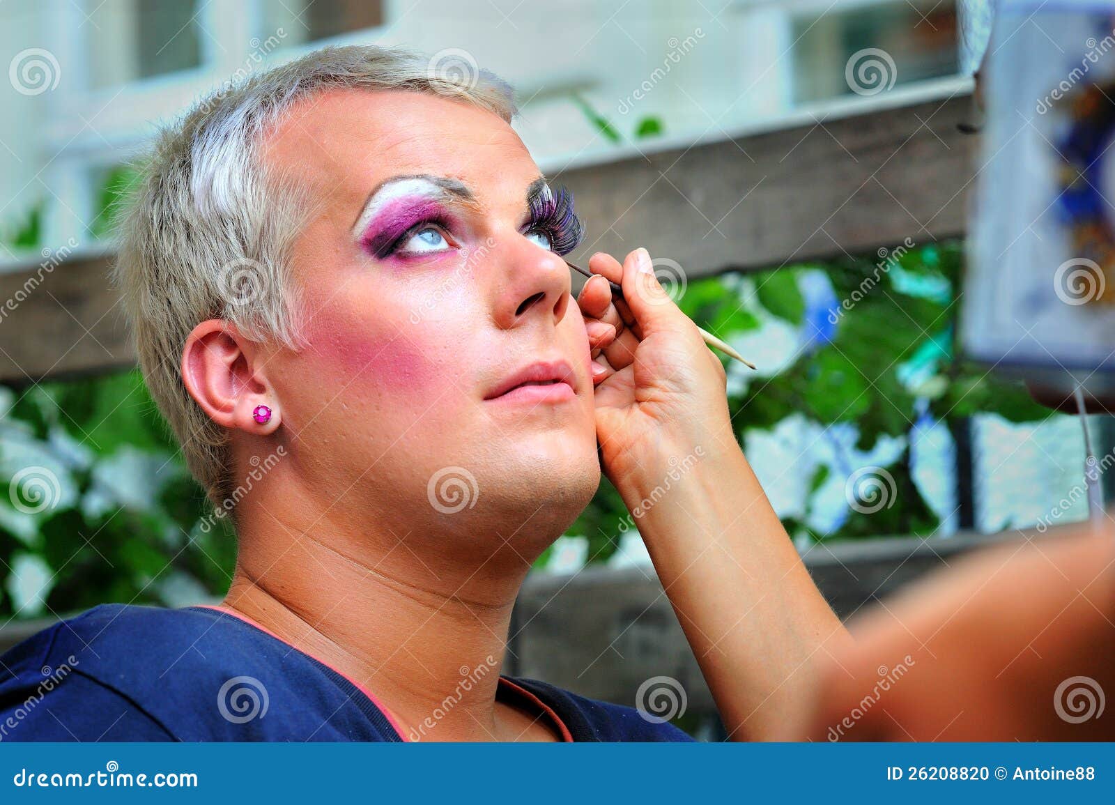 Guy with make-up editorial image. Image of pride, hair - 26208820