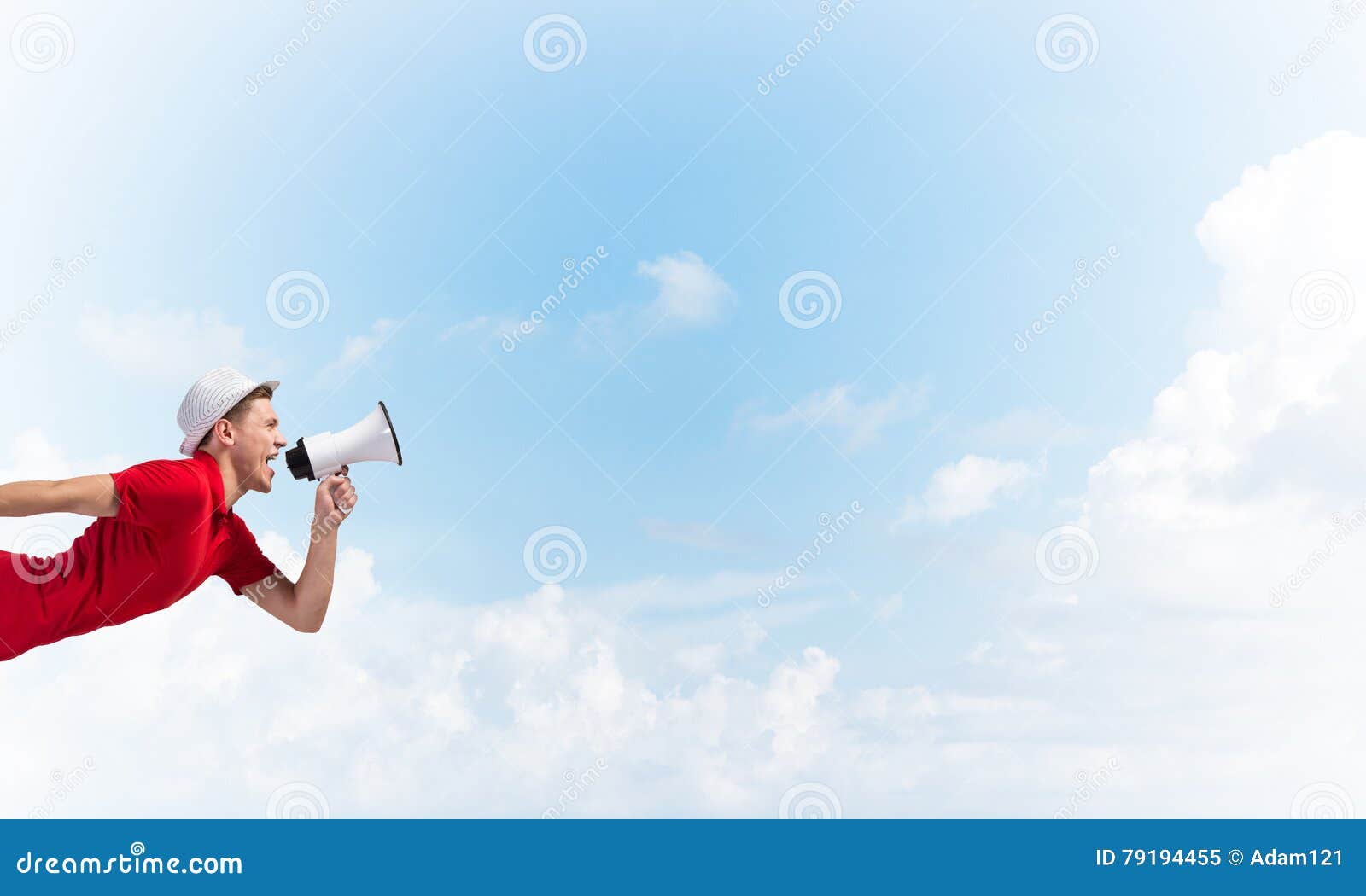 Guy making announcement stock image. Image of achievement - 79194455