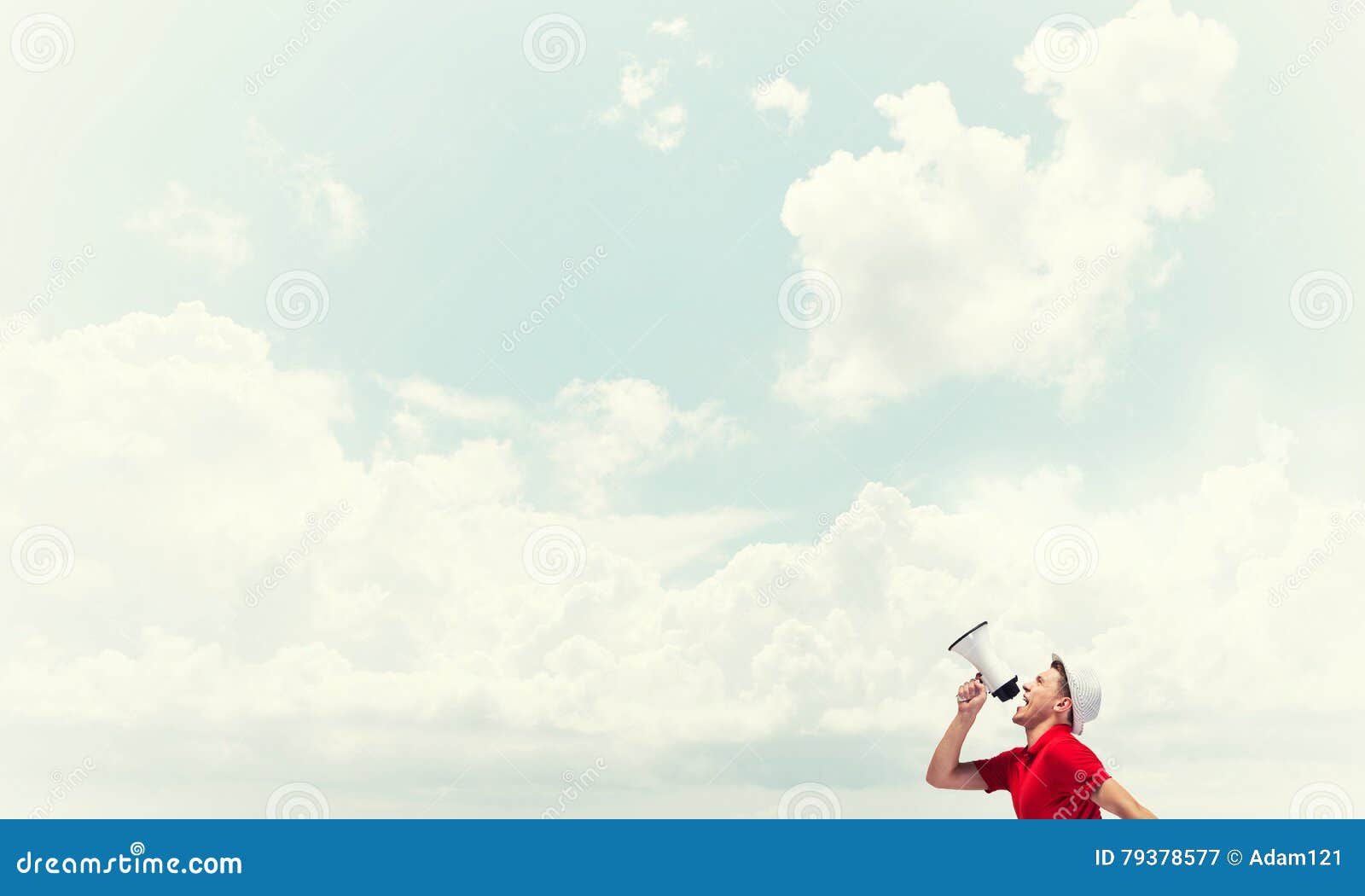 Guy making announcement stock image. Image of achievement - 79378577