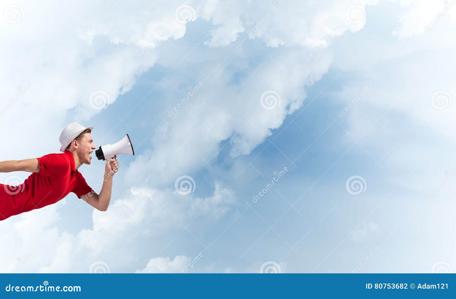 Guy making announcement stock photo. Image of freedom - 80753682