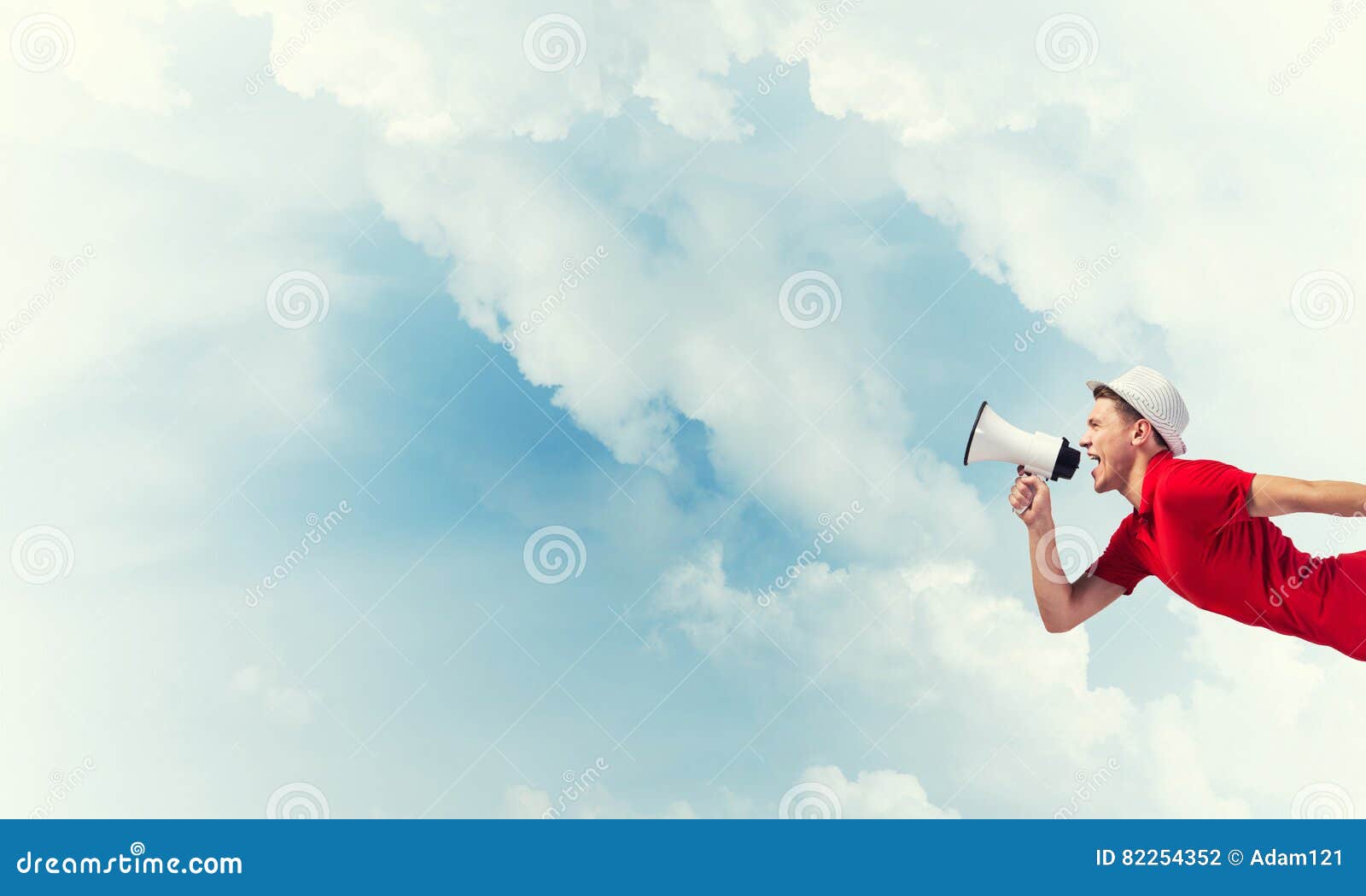 Guy making announcement stock photo. Image of attention - 82254352